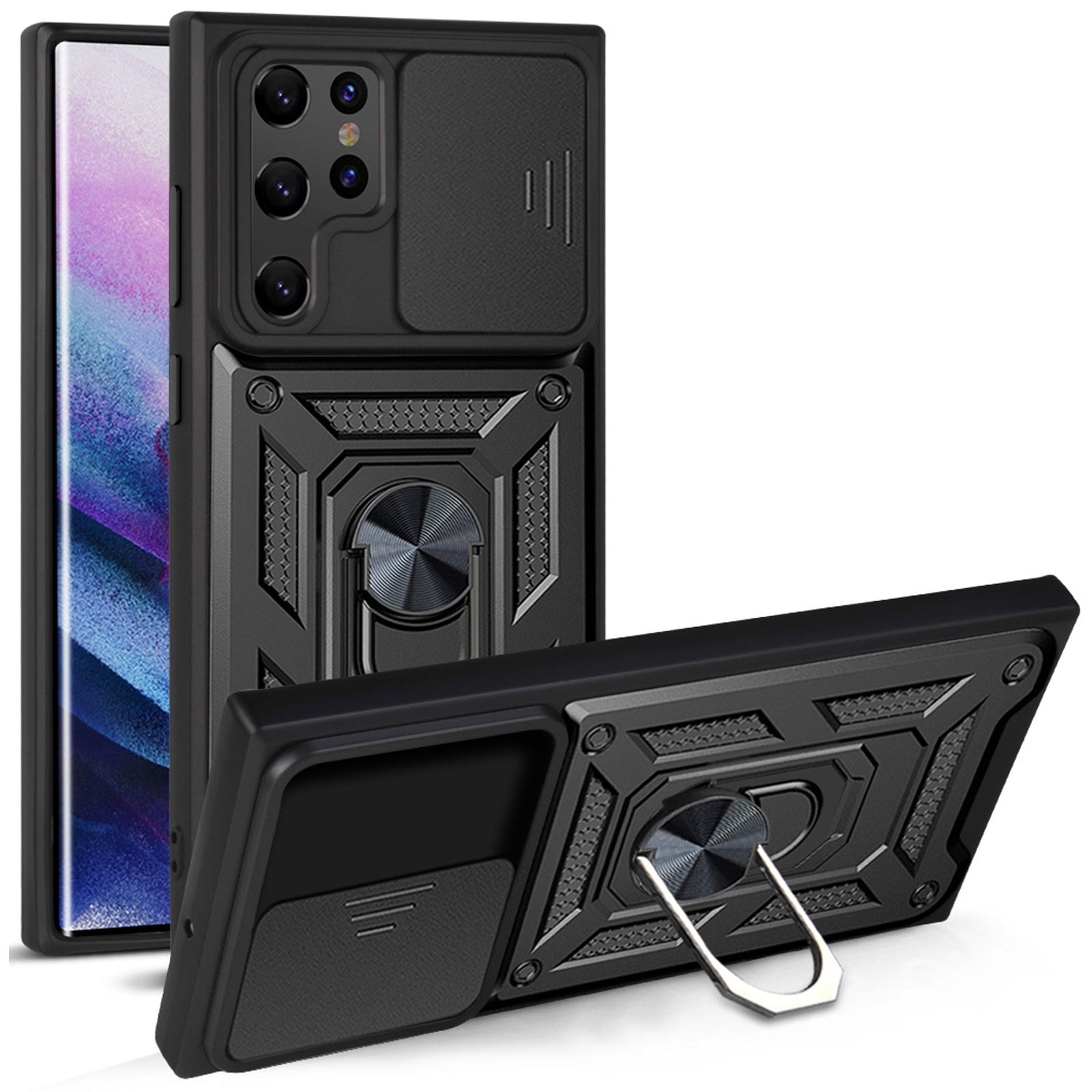 Compatible with Samsung Galaxy S22 Ultra Case with Sliding Camera Lens ...