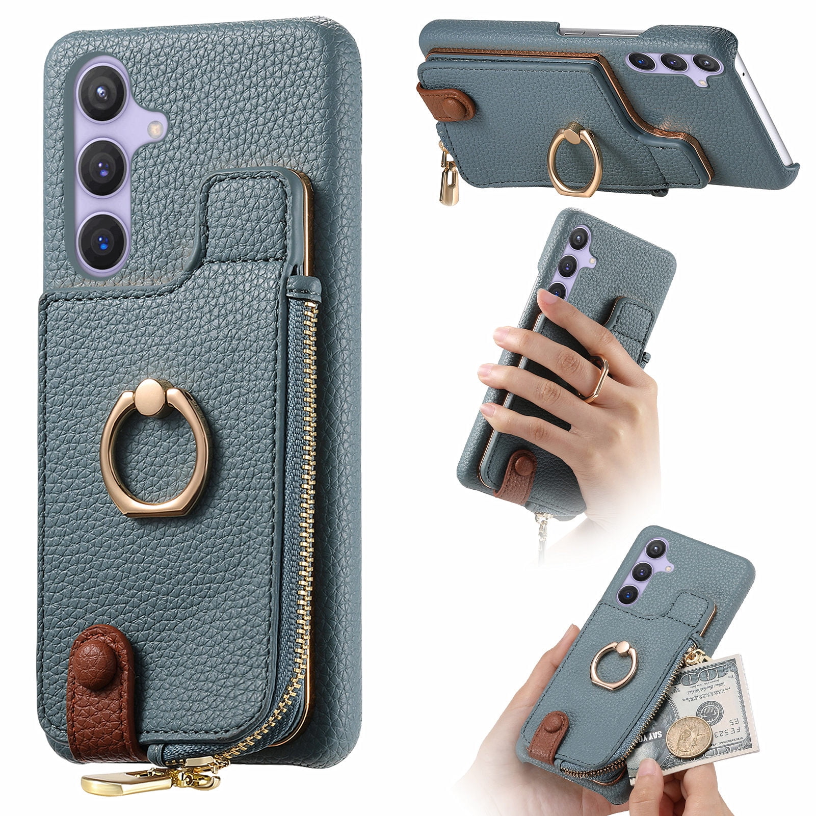 Compatible for Samsung Galaxy S23 Plus Zipper Wallet Case with Card ...