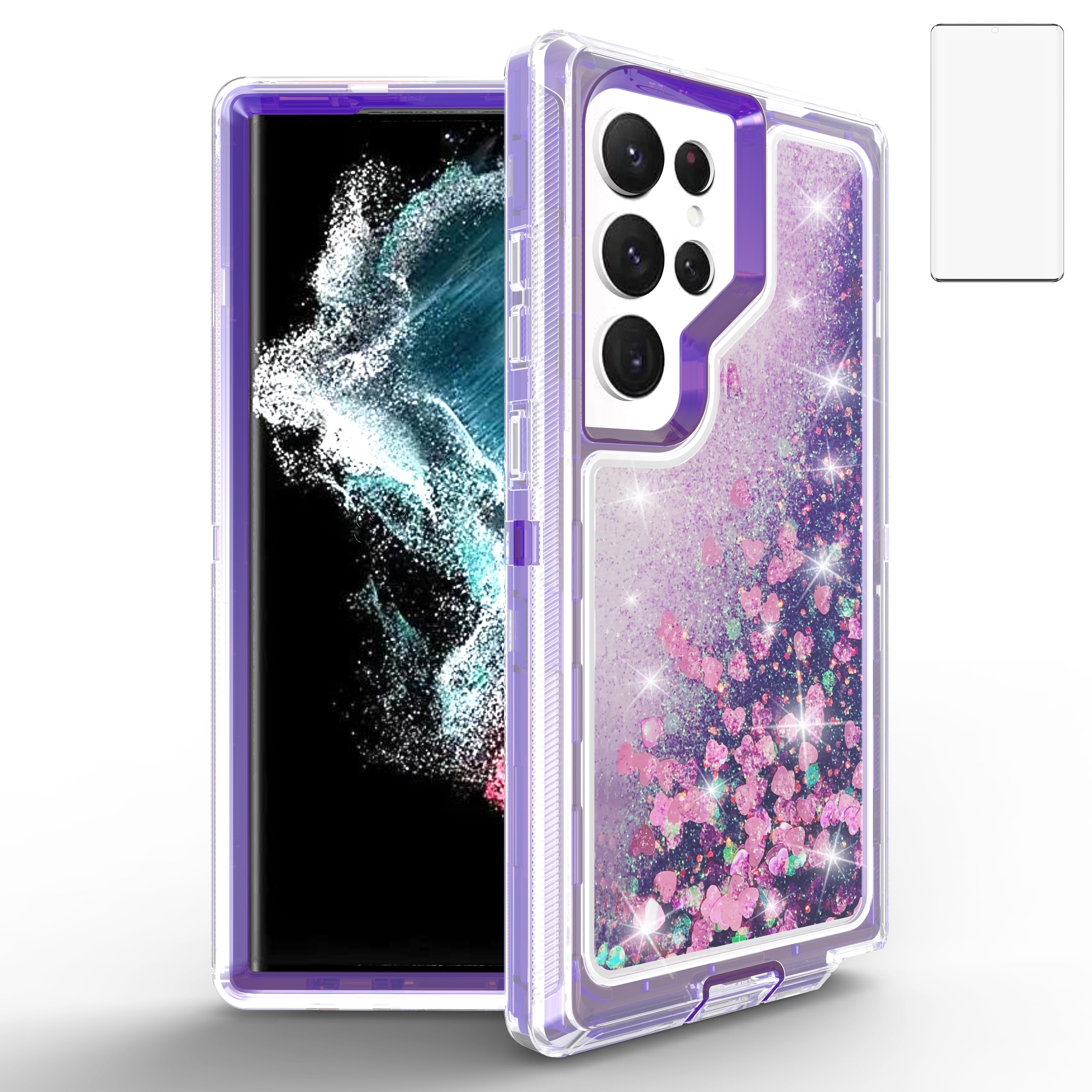 Compatible with Samsung Galaxy S23 Ultra 5G Phone Case Tempered Glass ...