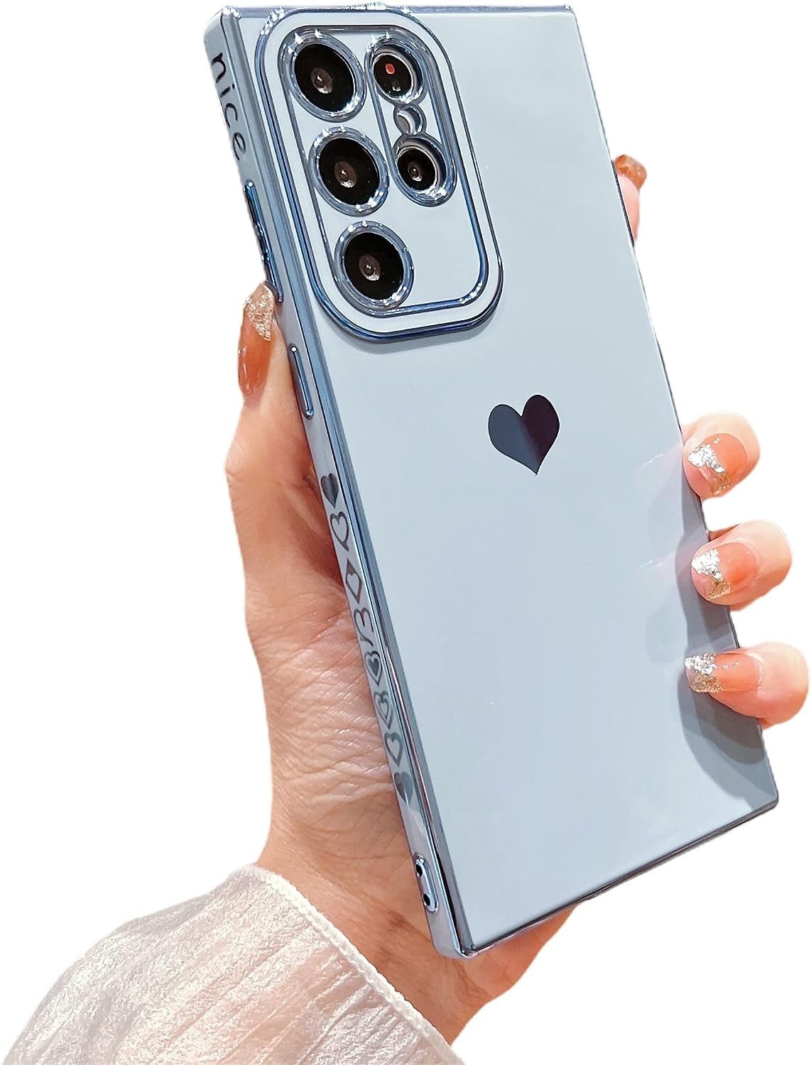 Compatible with Samsung Galaxy S23 Ultra 5g 6.8" Phone Case Luxury Plating Cute Love Heart Cover ...