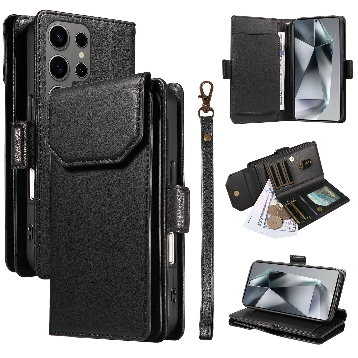 Compatible with Samsung Galaxy S23 Ultra Case Wallet with Strap RFID ...