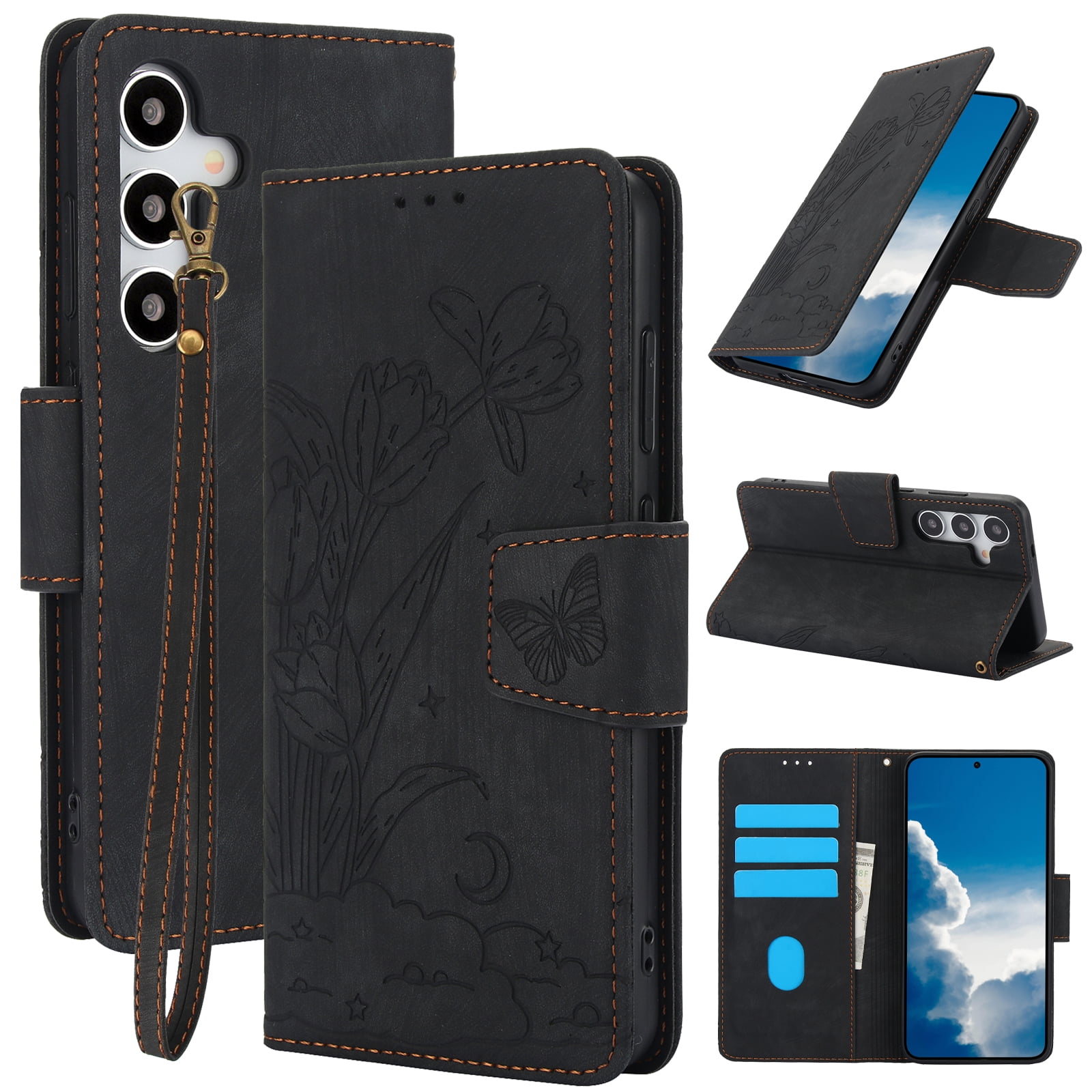 Compatible for Samsung Galaxy S24 FE Wallet Case,RFID Block Flip PU ...