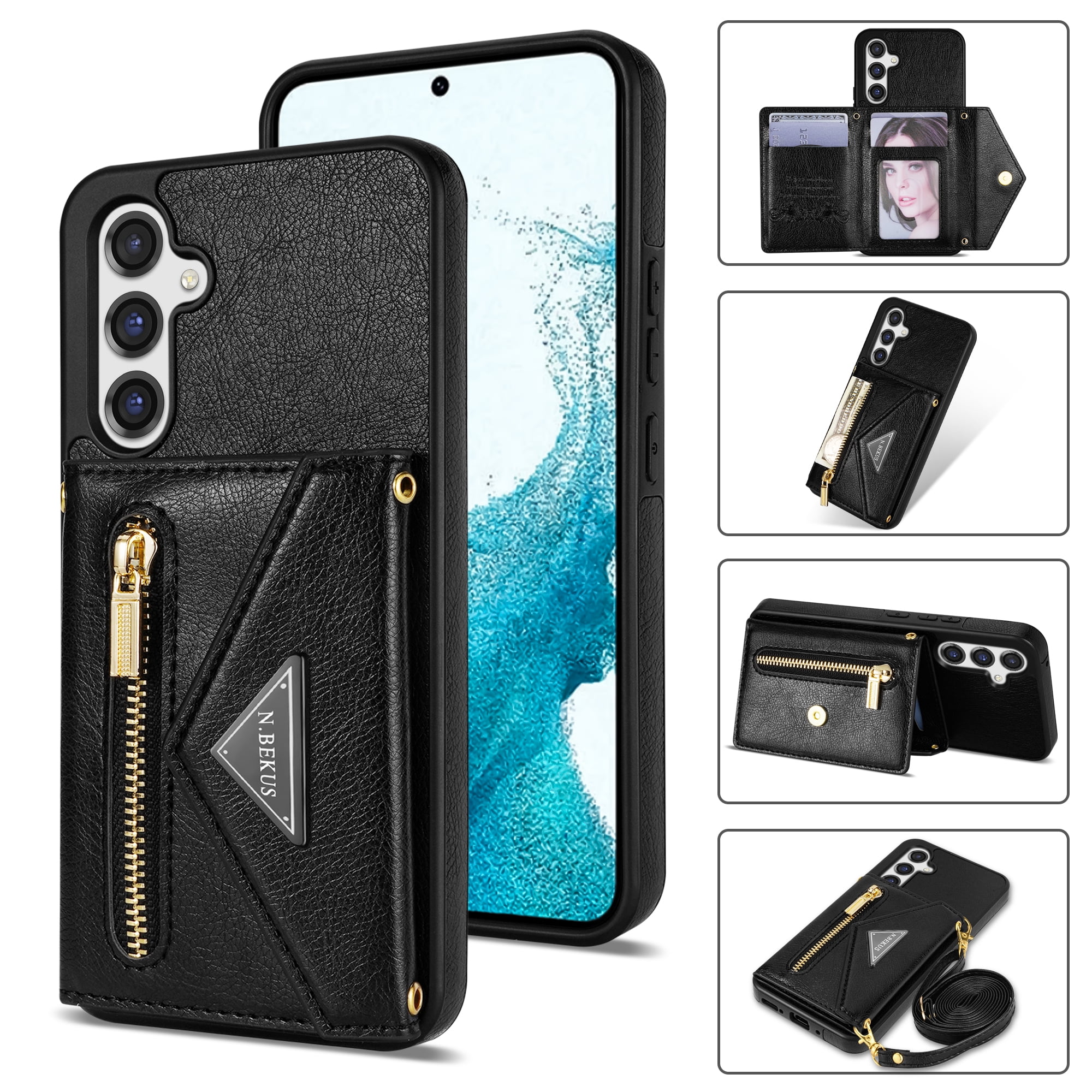 Compatible With Samsung Galaxy S24 Phone Case Zipper Card Pocket Design ...