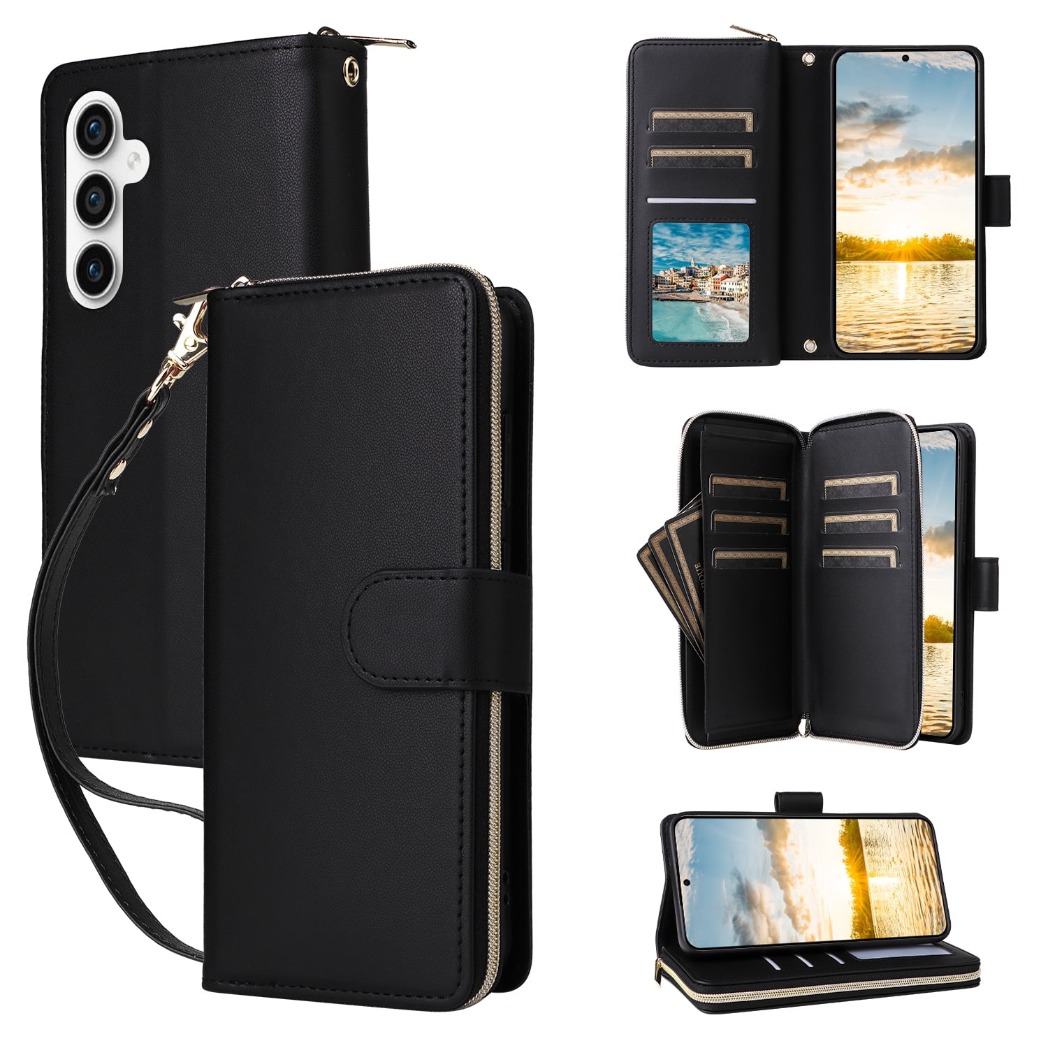 Compatible for Samsung Galaxy S25+ Case Wallet with Card Holder, Wrist ...