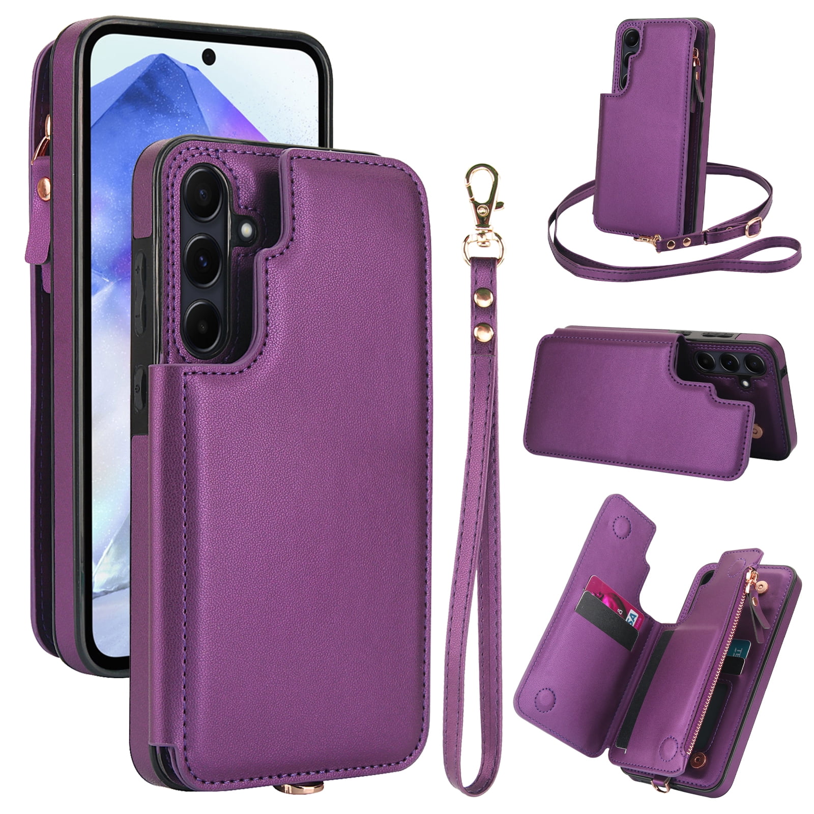 Compatible with Samsung Galaxy S25 Crossbody Wallet Phone Case,RFID ...