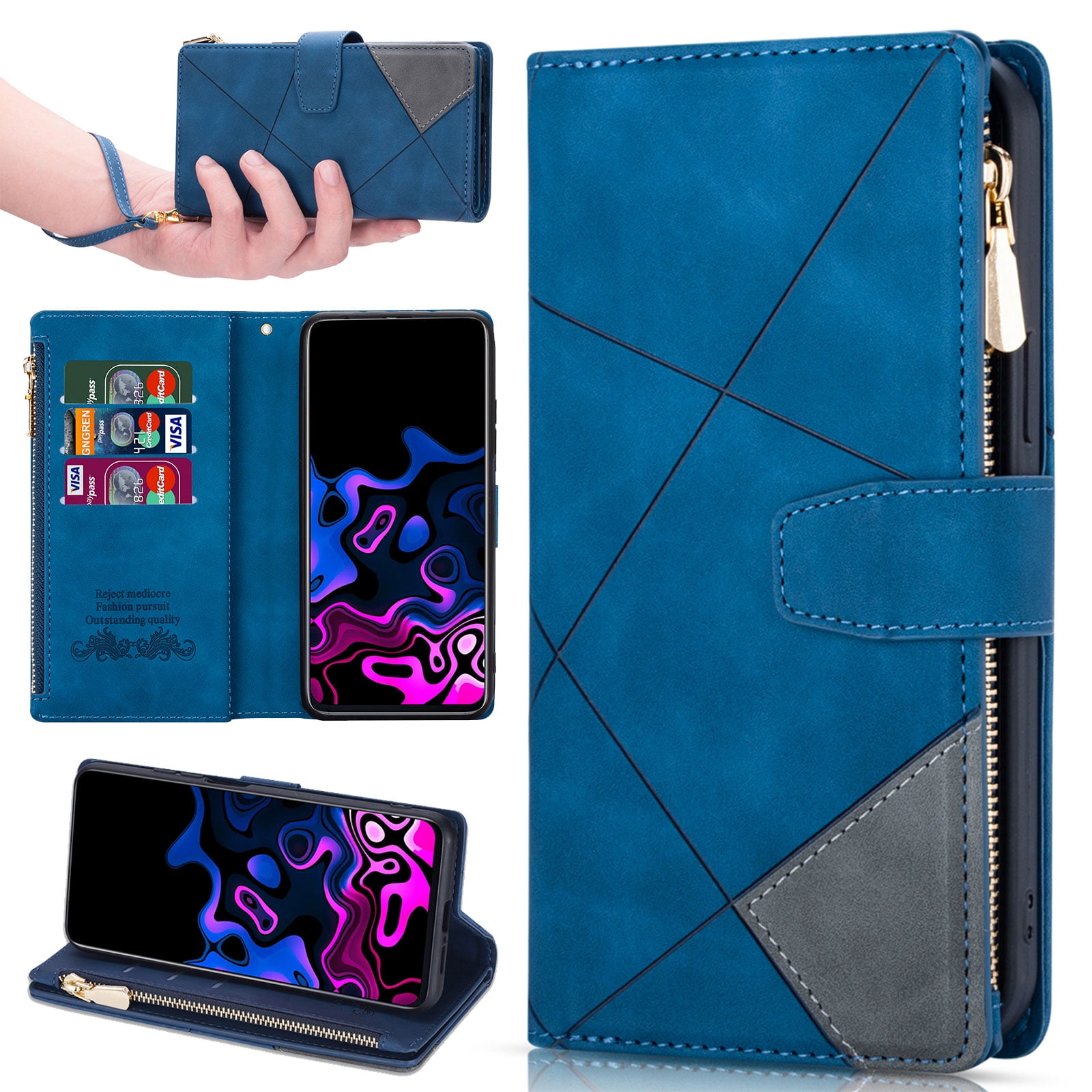 Compatible with Samsung Galaxy S25 Ultra Wallet Case,[Kickstand] [Wrist ...