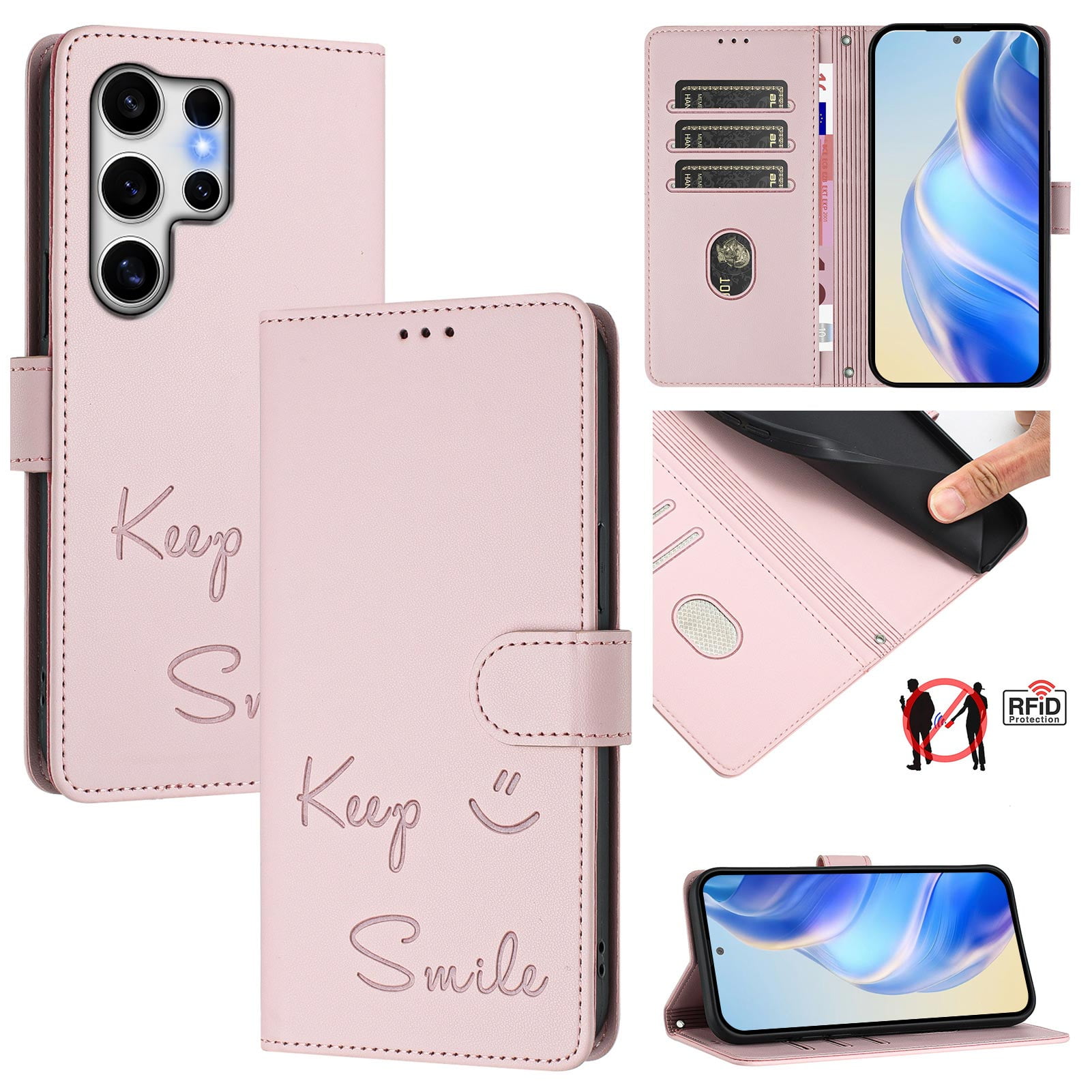 Compatible for Samsung Galaxy S25 Ultra Wallet Case with RFID Blocking ...
