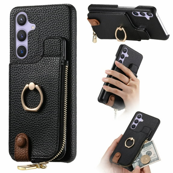Compatible for Samsung Galaxy S25+ Zipper Wallet Case with Card Holder ...