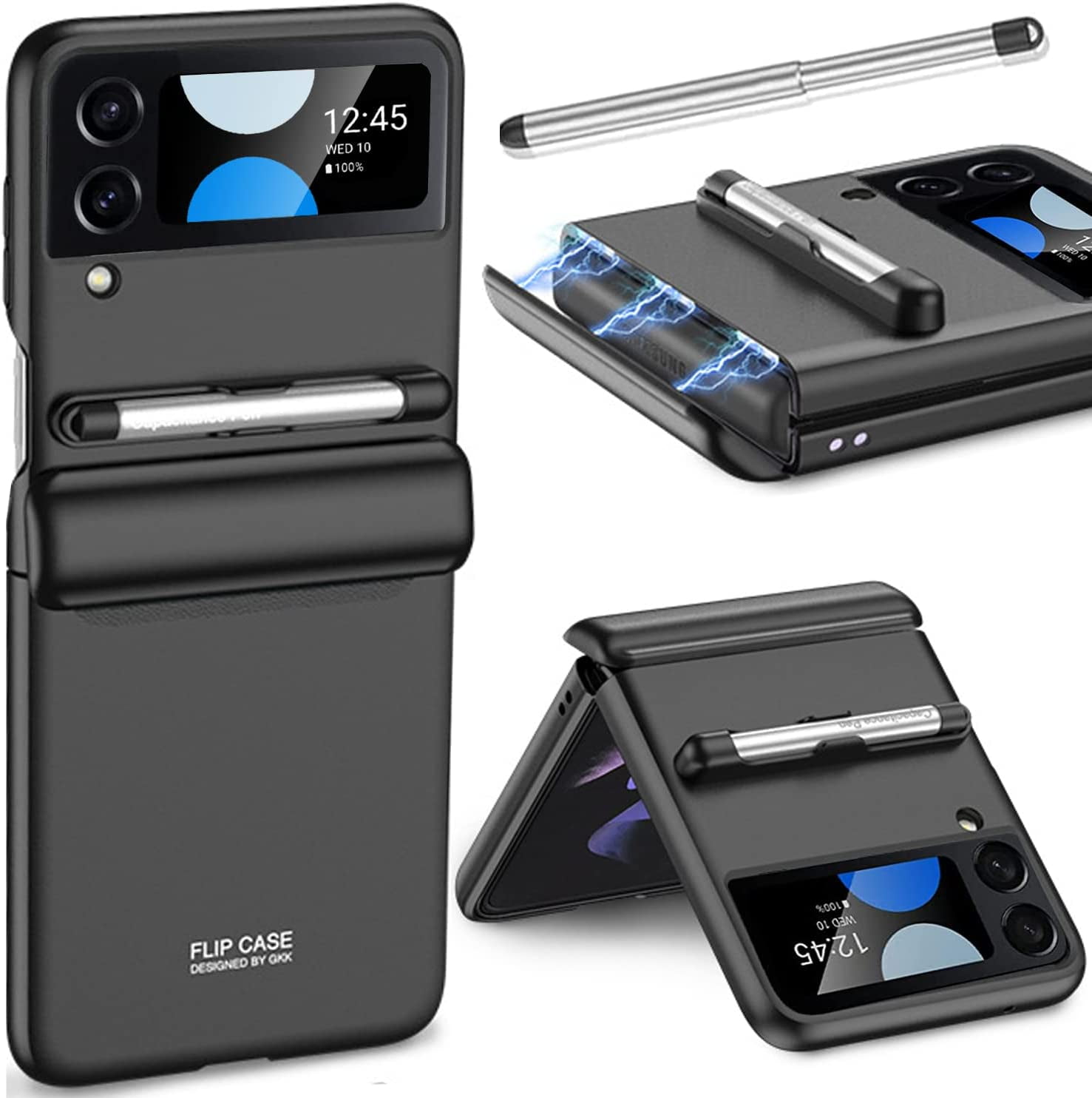 Compatible for Samsung Galaxy Z Flip 4 Case with S Pen, All-Inclusive ...