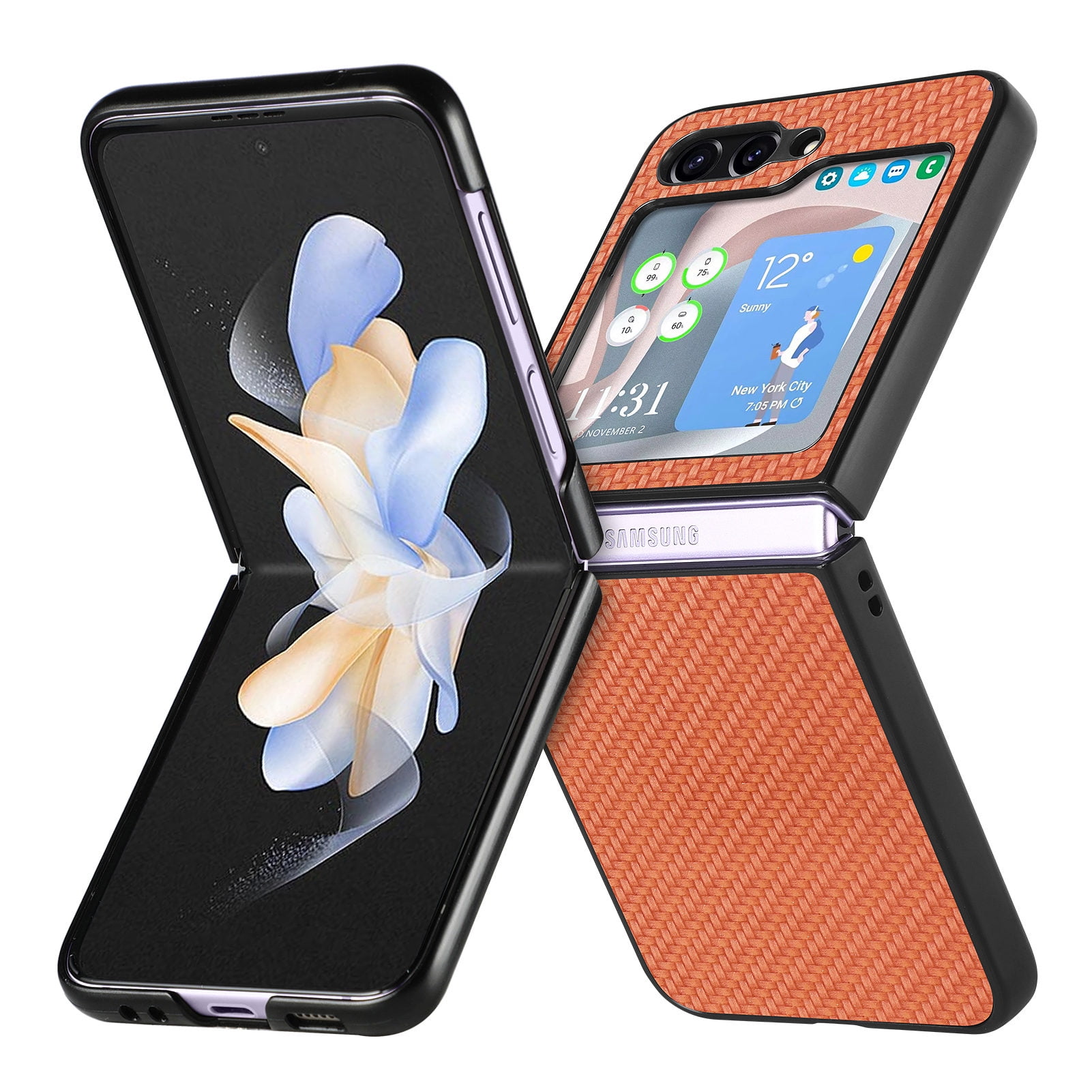 Compatible with Samsung Galaxy Z Flip 5 Case,Cute Woven Pattern Case ...