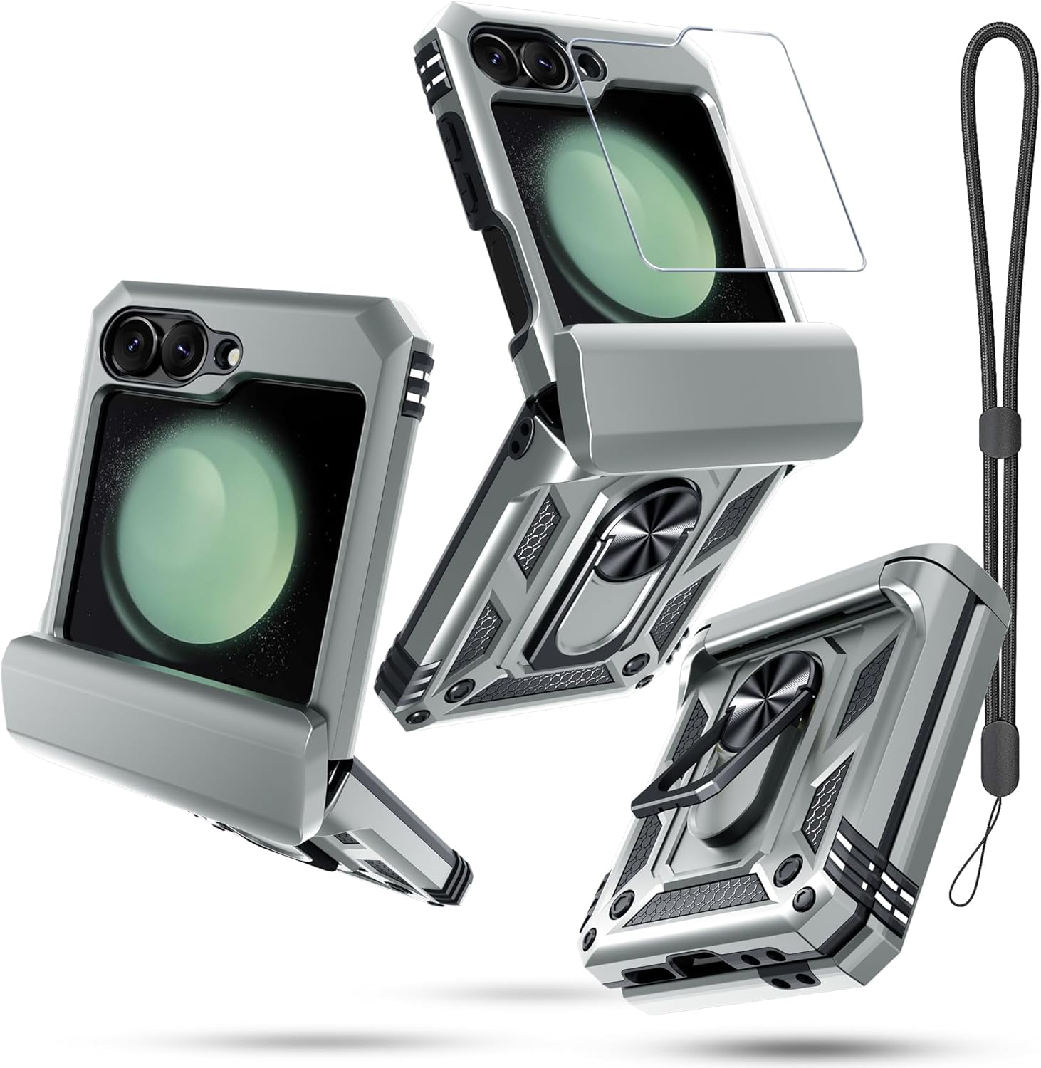 Compatible with Samsung Galaxy Z Flip 6 Case Built in Screen Protector ...