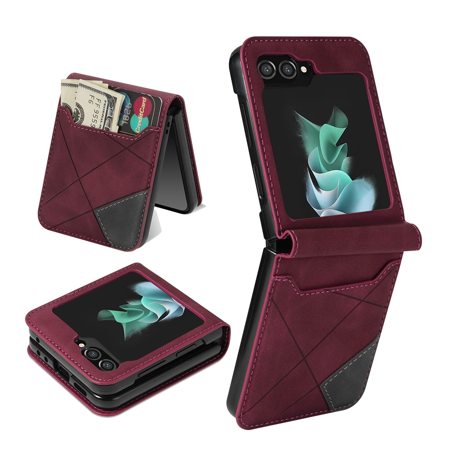 Compatible for Samsung Galaxy Z Flip 6 Wallet Case with Credit Card ...