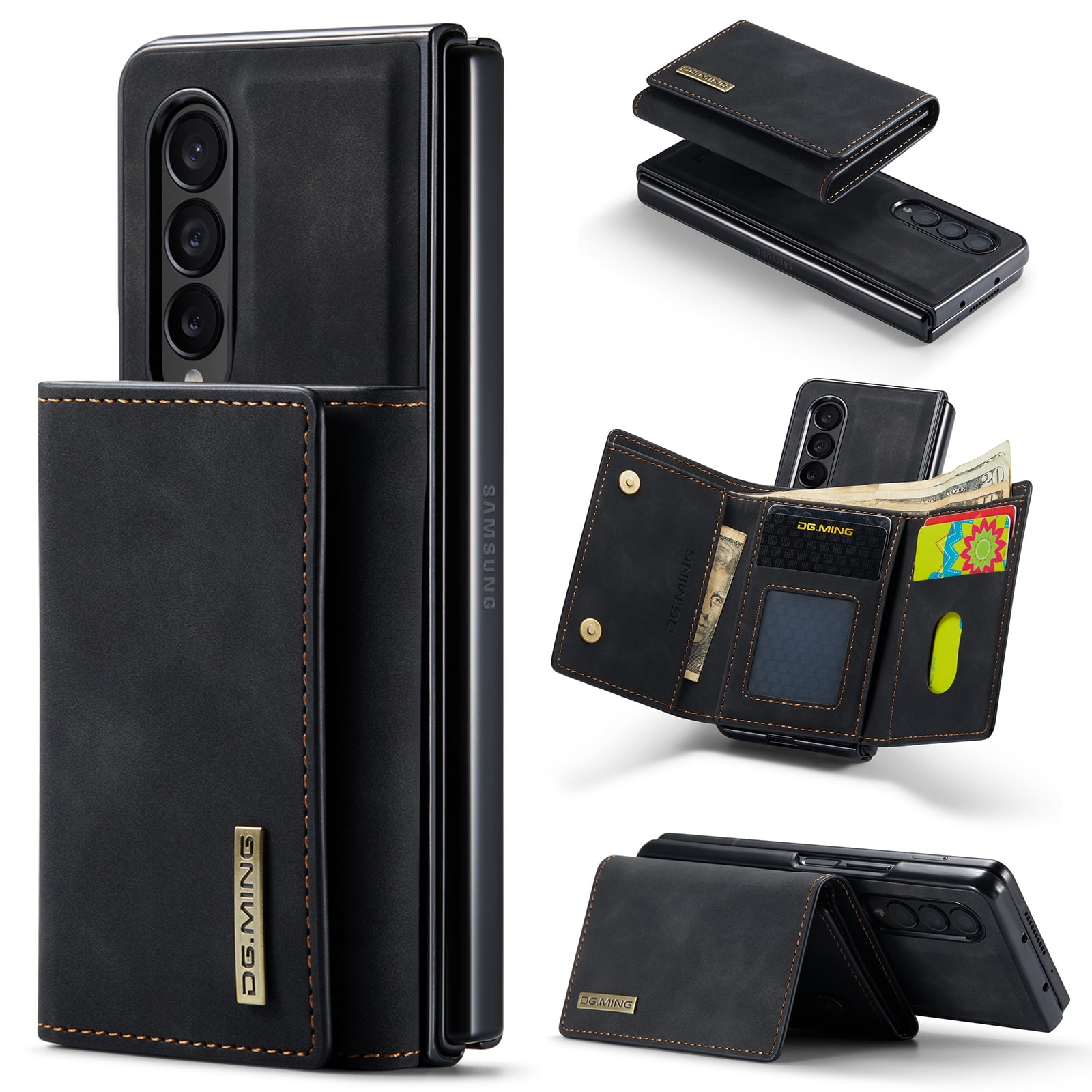 Compatible with Samsung Galaxy Z Fold 3 Removable 2 in 1 Wallet Case ...