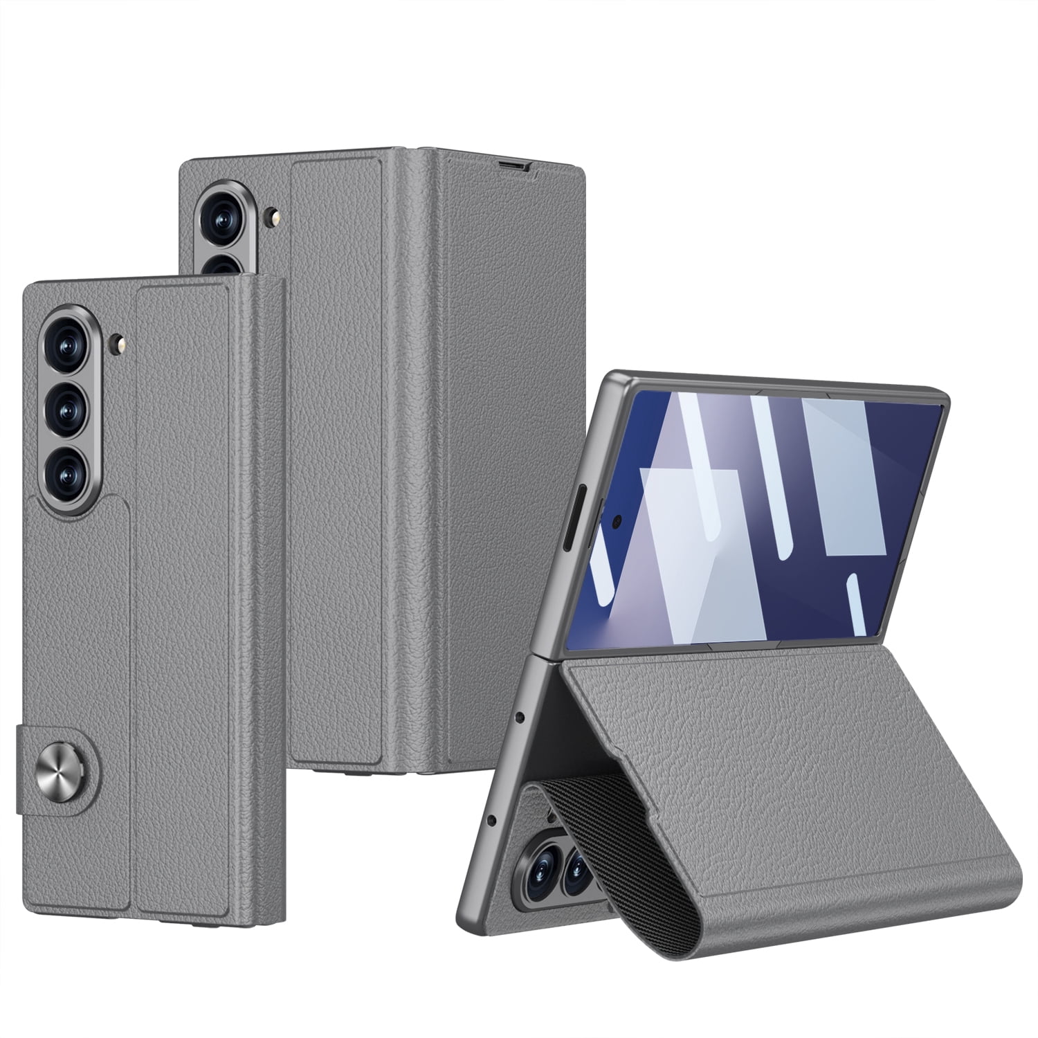 Compatible with Samsung Galaxy Z Fold 6 Flip Phone Case,PU Leather Flip ...