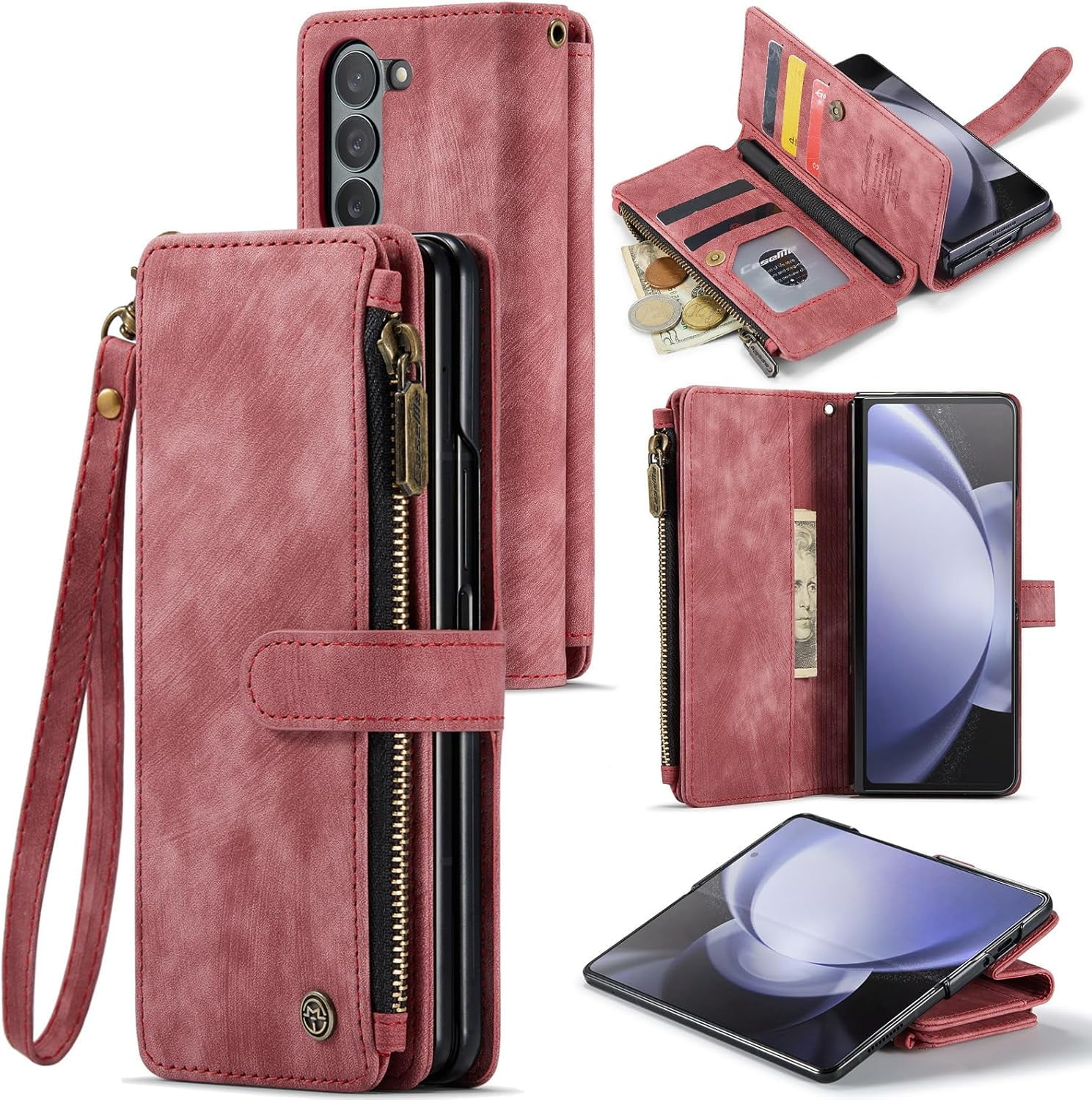 Compatible with Samsung Galaxy Z Fold 7 Wallet Case with Card Holder ...