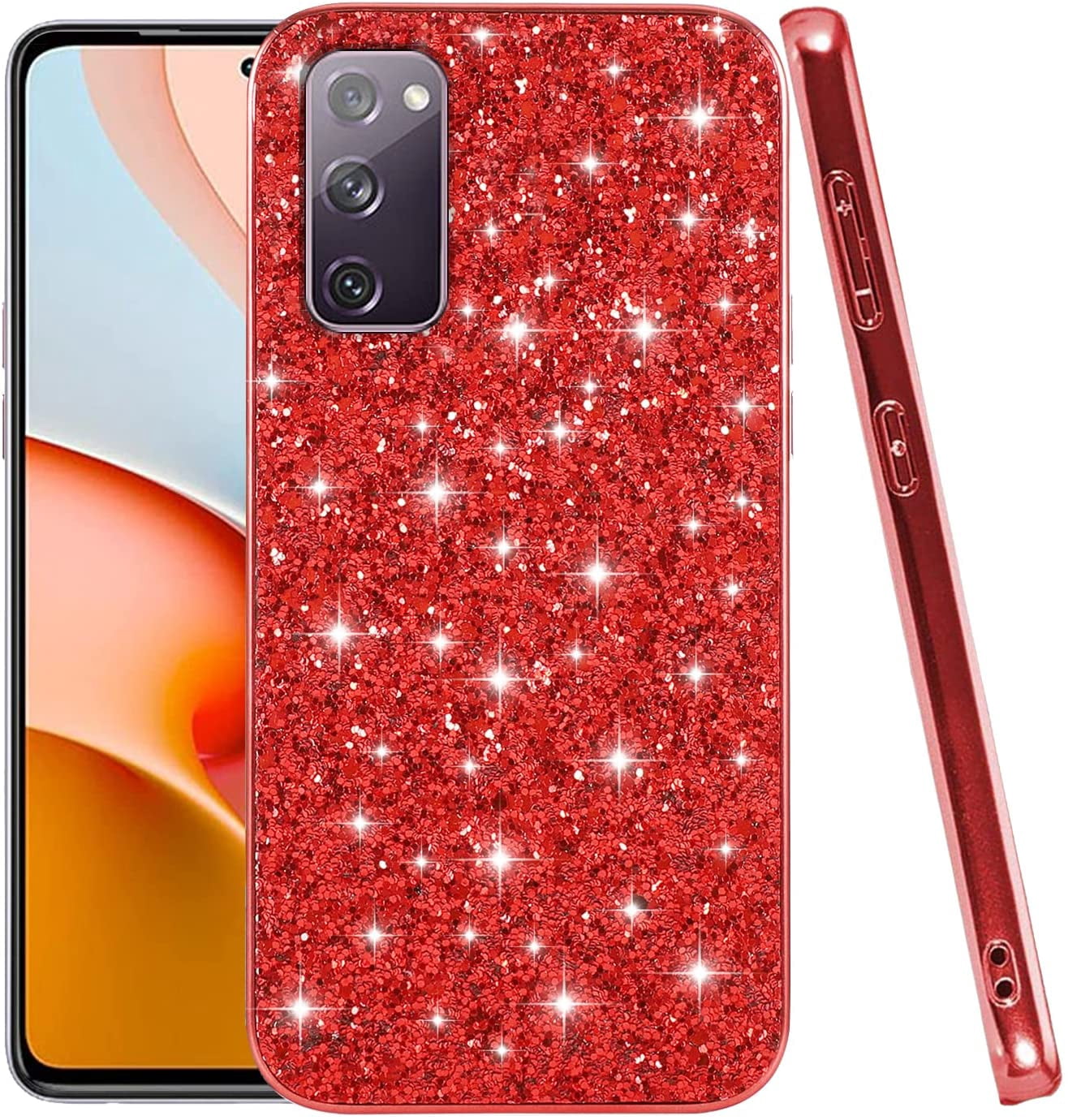 Compatible with Samsung S20 FE Case Glitter Shockproof, for Samsung ...