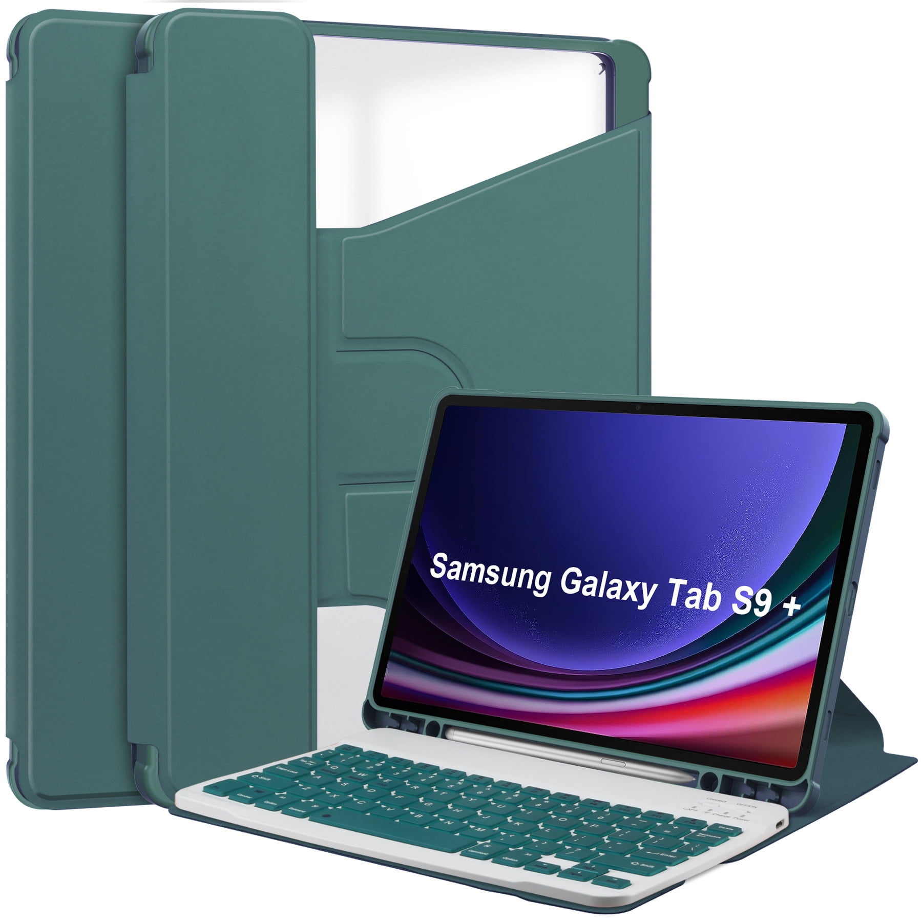 Compatible with Samsung Tab S9FE Plus 12.4inch 2023 Case with Keyboard ...