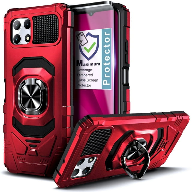 Compatible for T-Mobile Revvl 7 Phone Case with Tempered Glass Screen ...