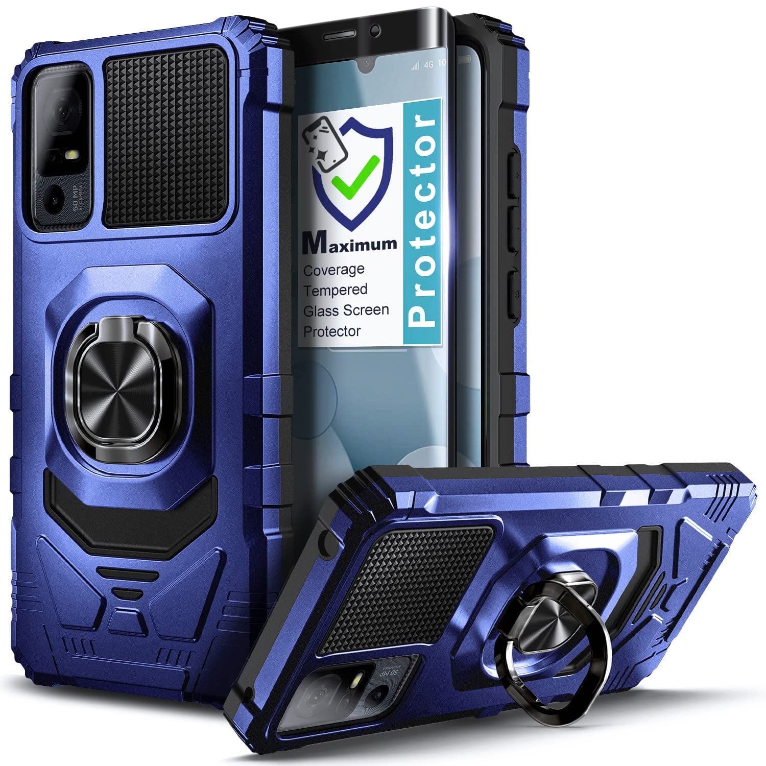 Compatible with TCL 40 XL/Lively Jitterbug Smart4 Case with Tempered ...