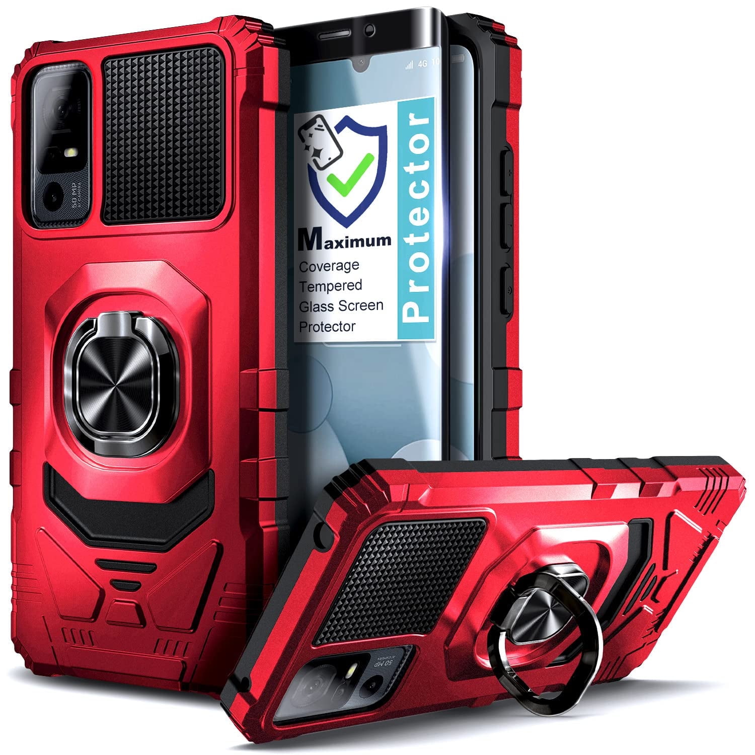 Compatible with TCL 40 XL/Lively Jitterbug Smart4 Case with Tempered ...