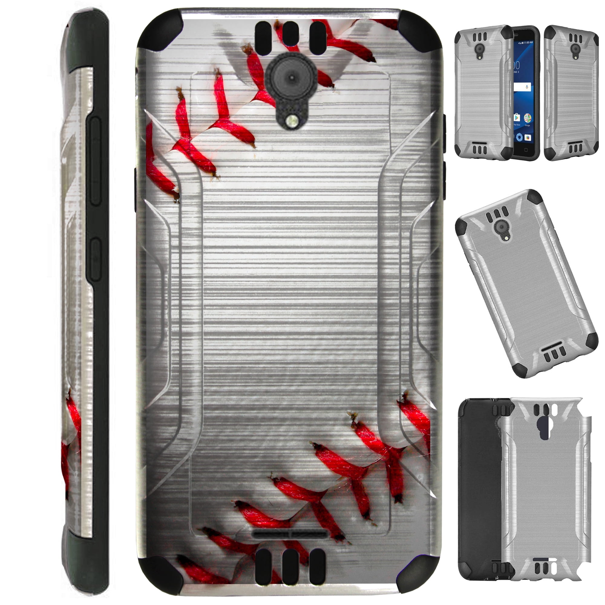 Compatible TCL A1 | Alcatel Insight Case Brushed Metal Texture Hybrid ...