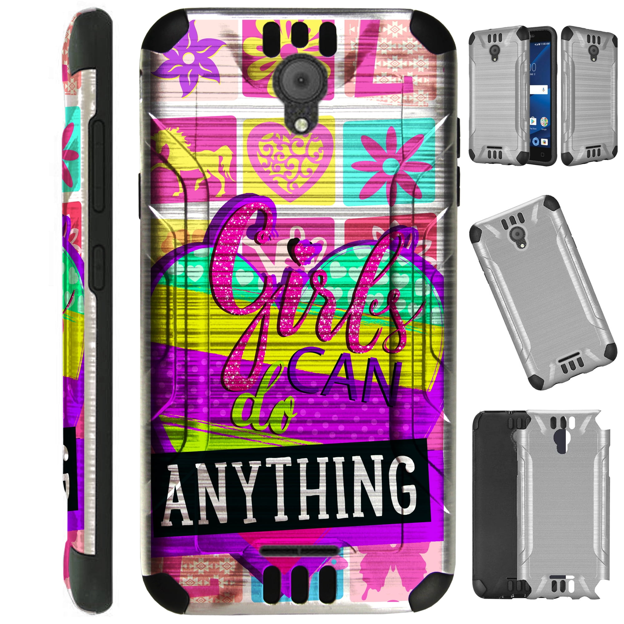 Compatible TCL A1 | Alcatel Insight Case Brushed Metal Texture Hybrid ...