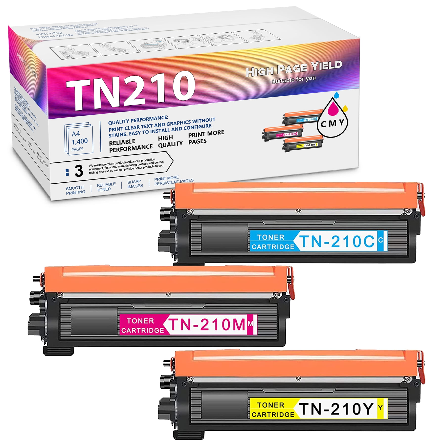 Compatible TN210 TN 210 Toner Cartridge Replacement for Brother TN-210C ...