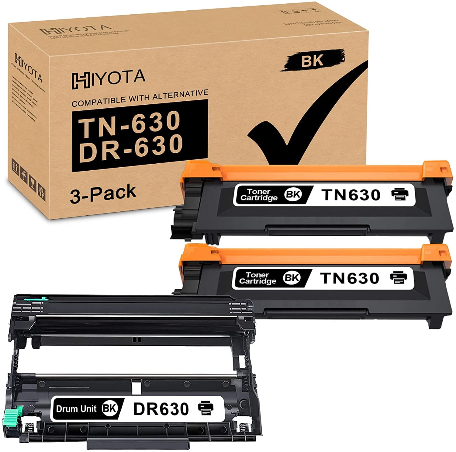 Compatible TN630 Toner Cartridge DR630 Drum Unit Replacement for ...