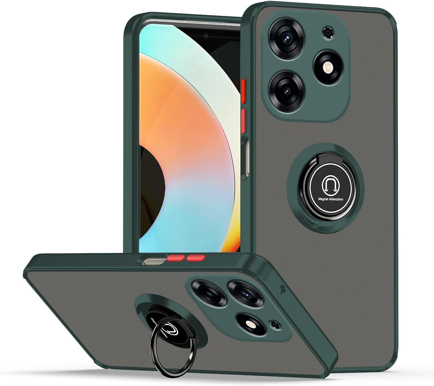 Compatible with Tecno Spark 10 Pro Case Ring Holder Magnet Blue, Tecno ...