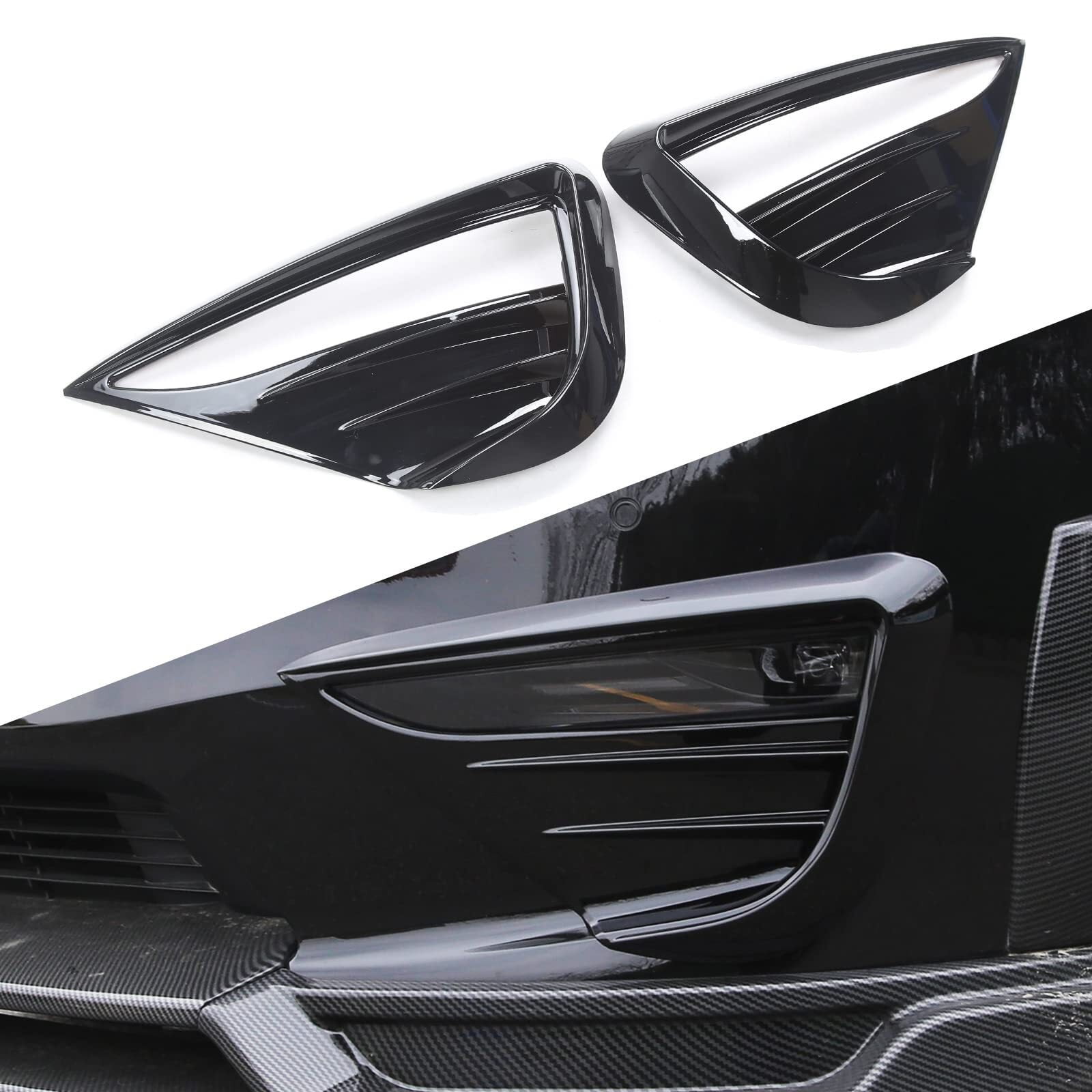 Compatible with Tesla Model Y Front Fog Light Cover Fog Light Trim ...