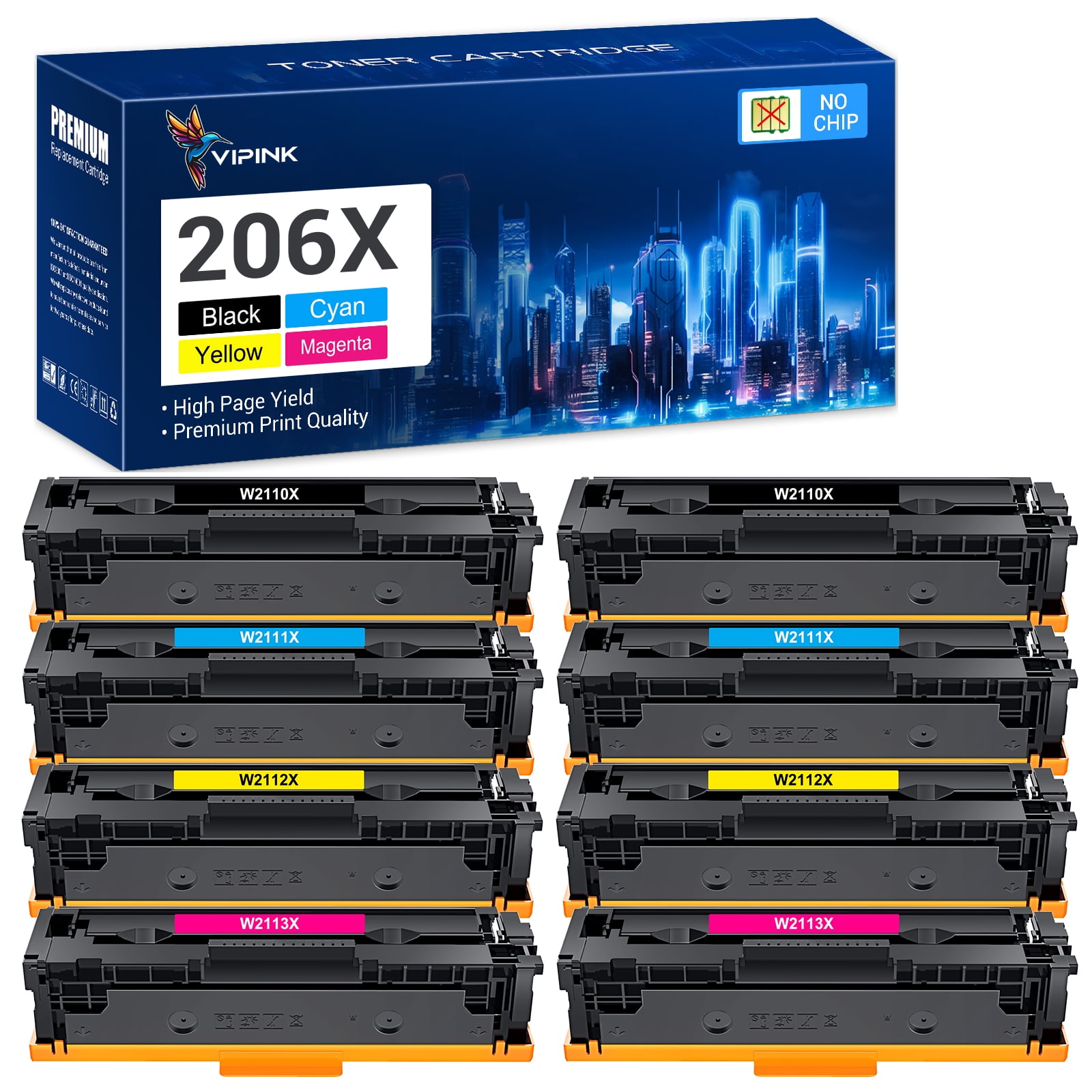Compatible Toner Cartridge Replacement (NO-CHIP) for HP 206X W2110X ...