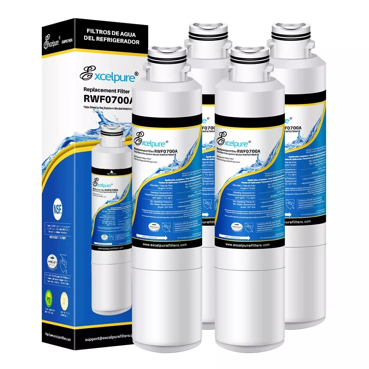 Compatible Water Filter EXCELPURE Fit DA29-00020B HAF-CIN/EXP 4 PACK ...