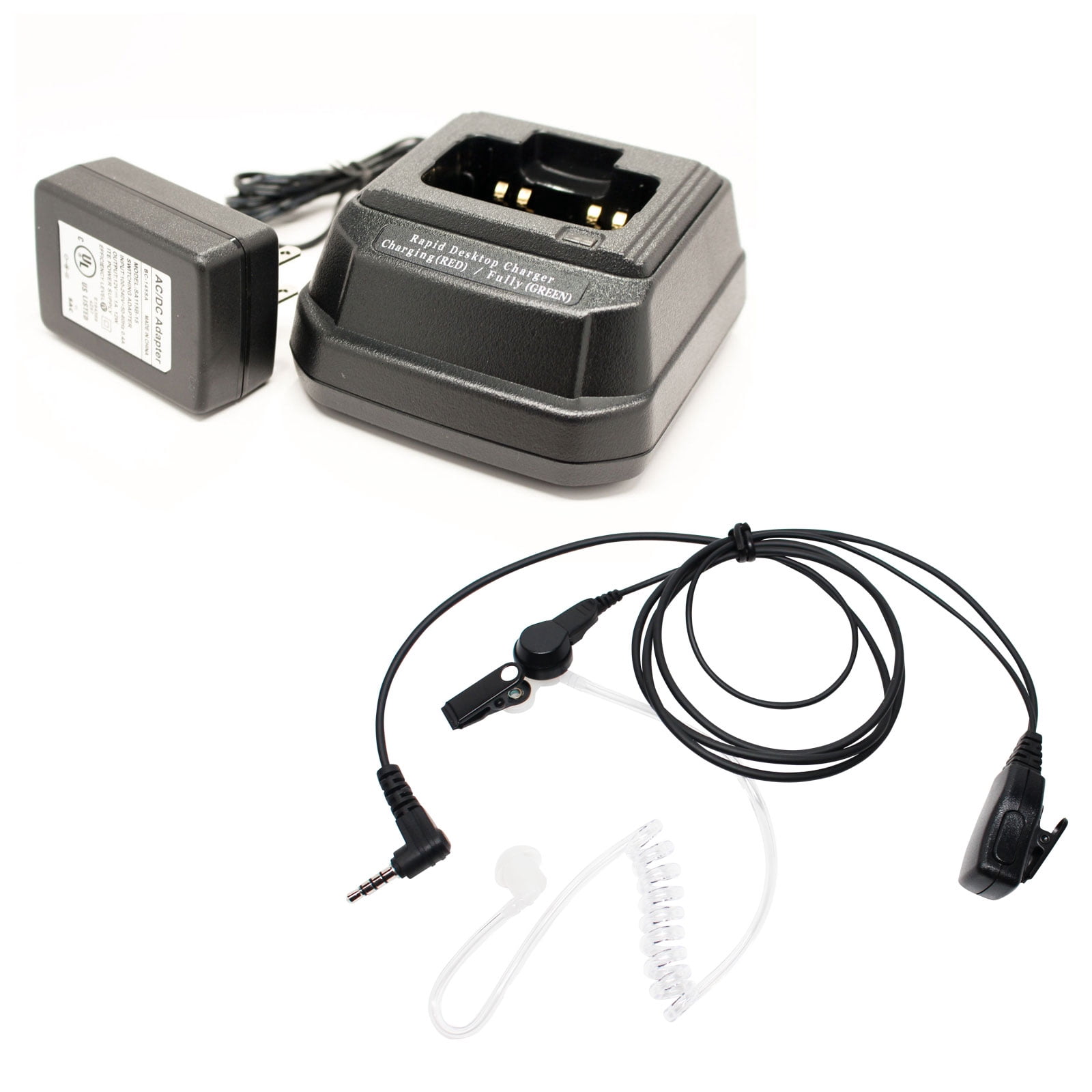 Compatible Yaesu / Vertex FT-60R Charger & FBI Earpiece with Push to ...