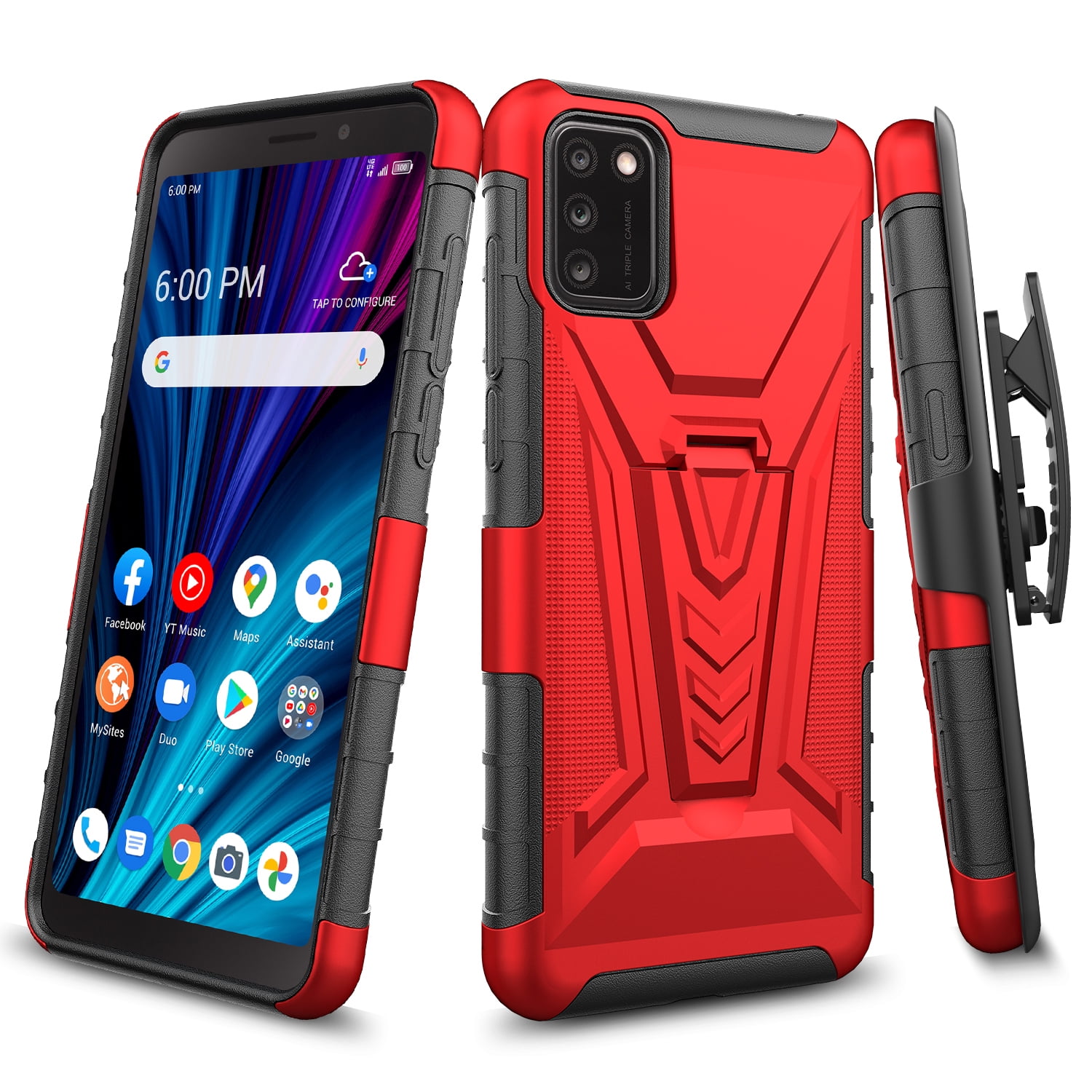 Compatible for Alcatel TCL A3X A600DL Case with Holster Belt Clip ...