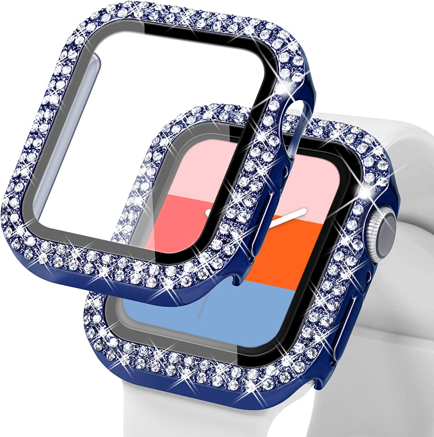 Compatible for Bling Apple Watch Protective Case with Built-in Screen ...