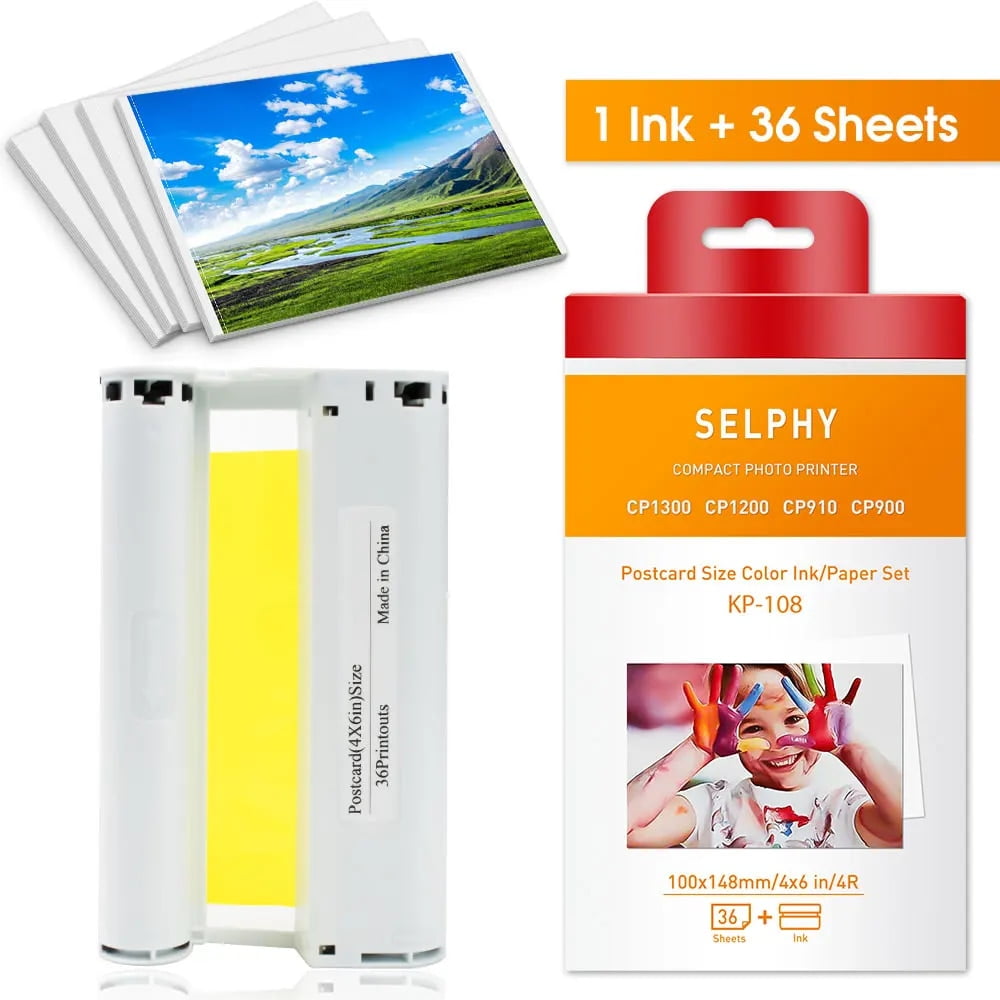 Compatible for Canon Selphy Color Ink and Paper Set CP1500 CP1300 ...