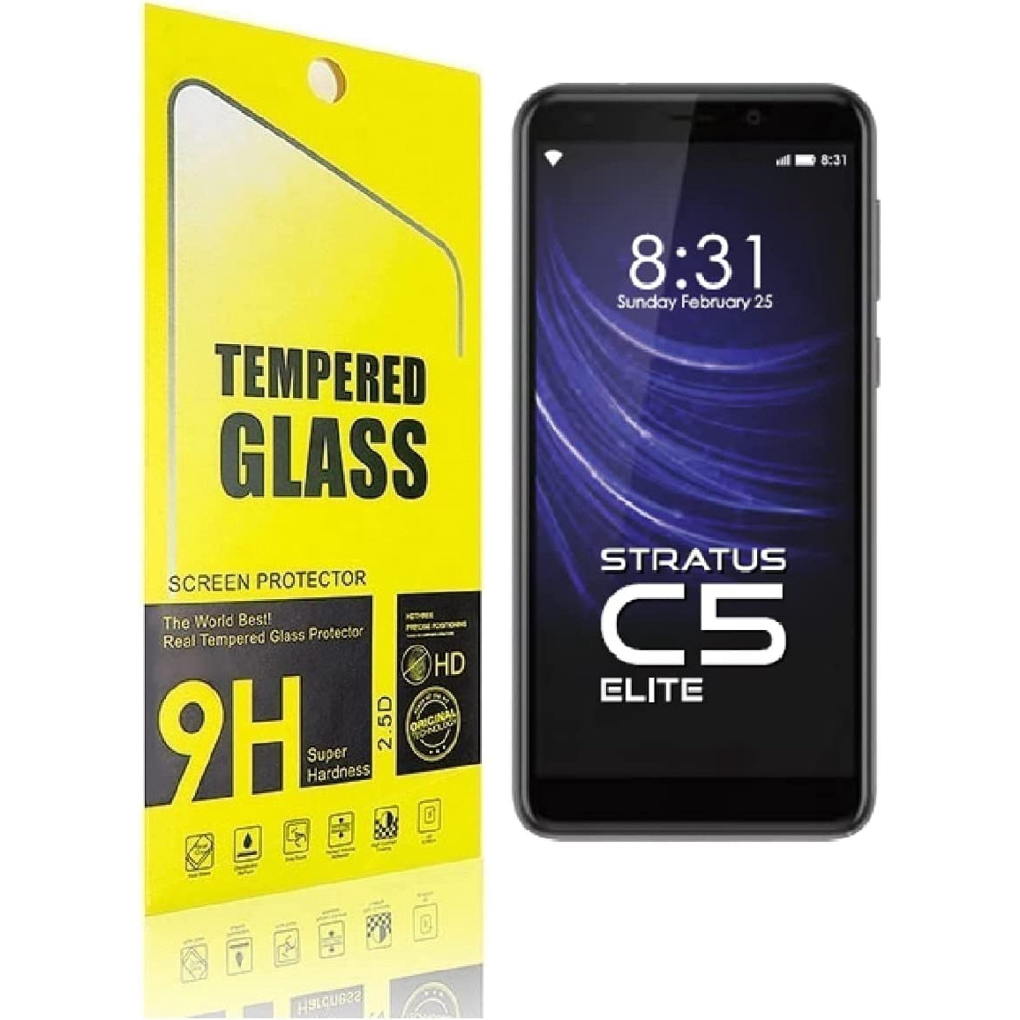 Compatible for Cloud Mobile Stratus C5 Elite 1x Tempered Glass Screen ...