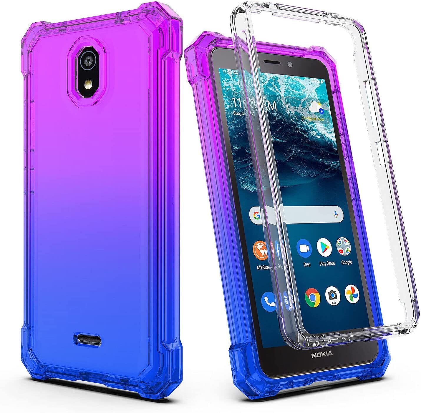 Compatible for Nokia C100 Case with Temper Glass Screen Protector Full ...