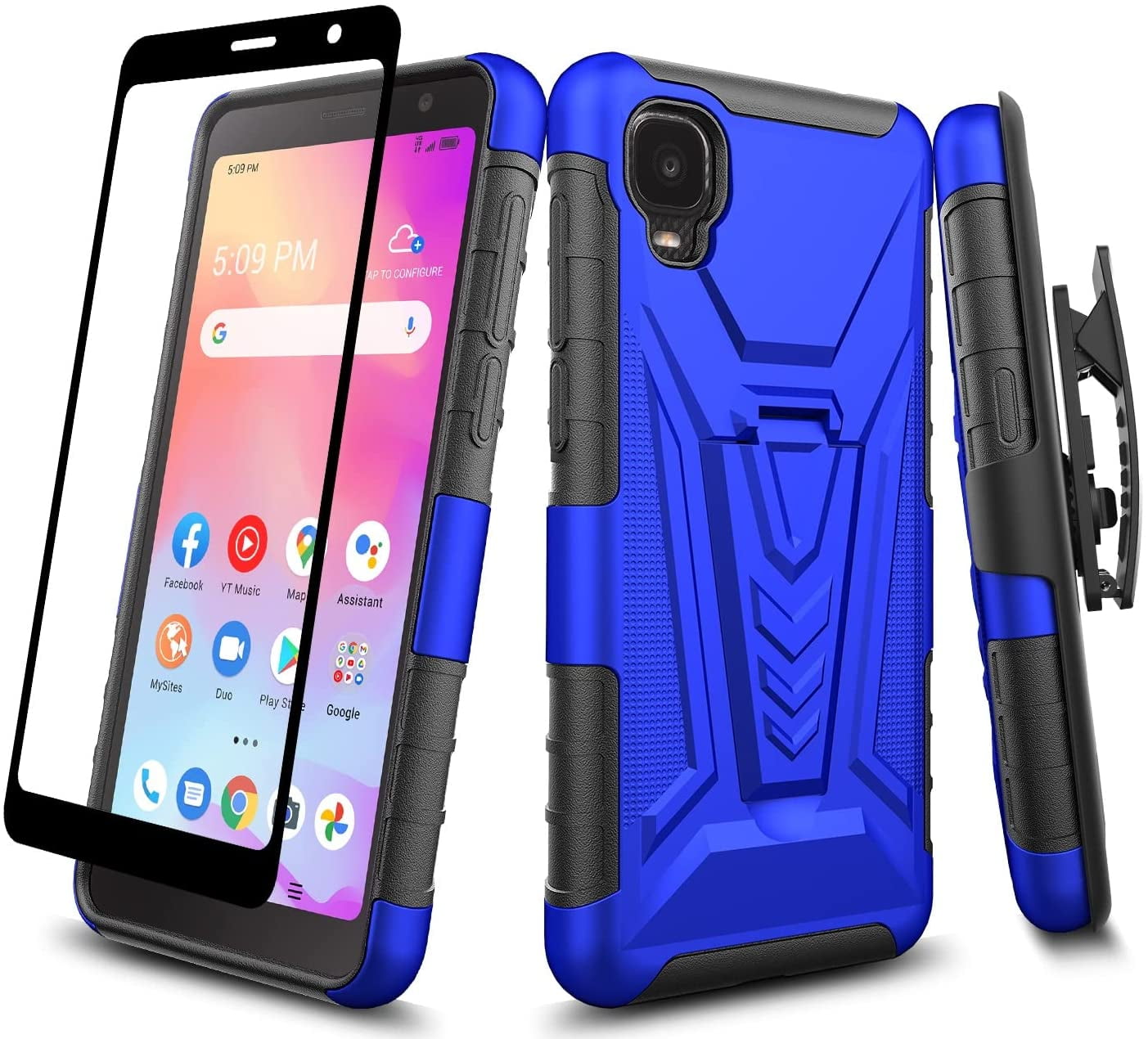 Compatible for TCL A3 A509DL Belt Clip Holster Kickstand Shock Proof ...