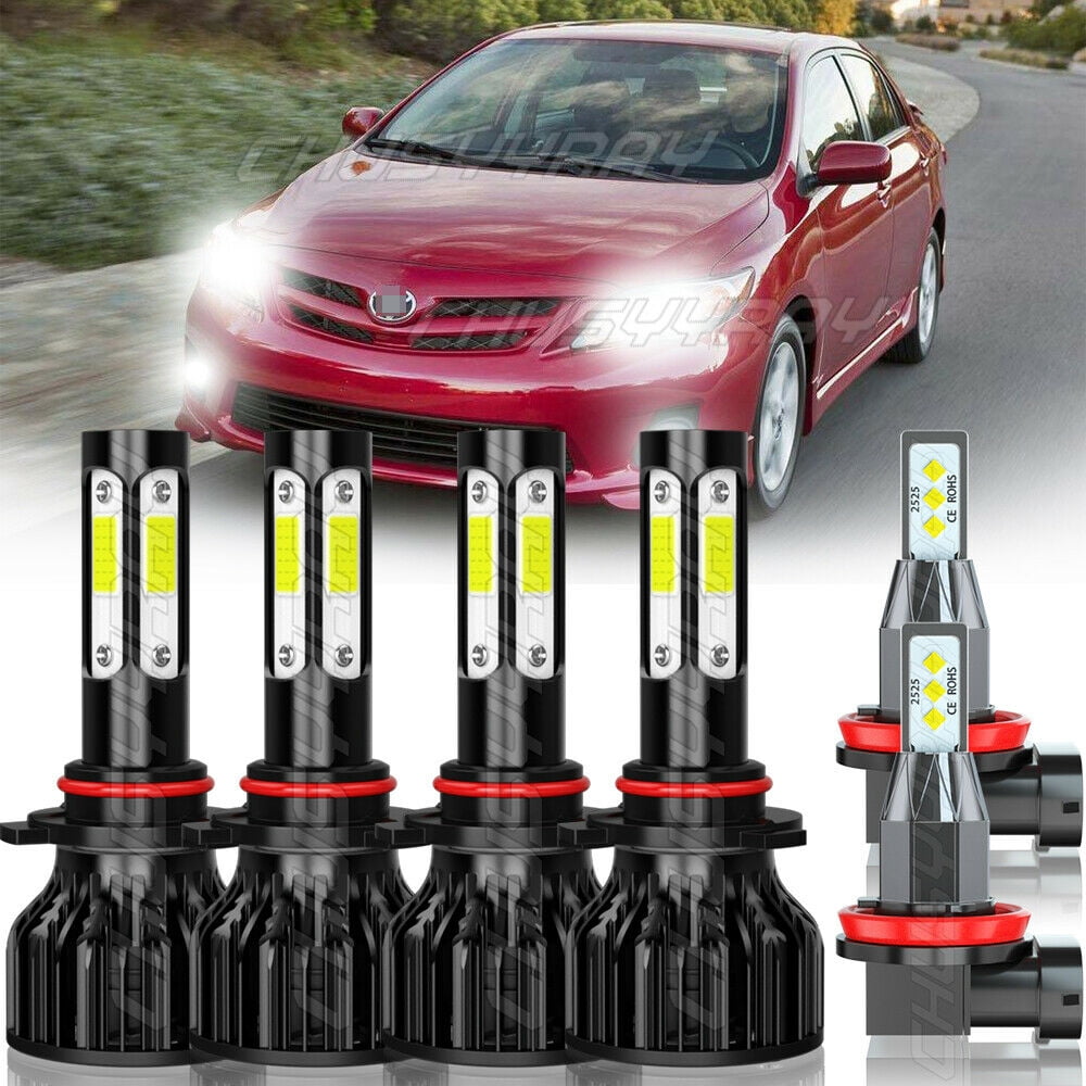 Compatible for Toyota Corolla 2009 2010-2016 6000K White LED Faros+ ...