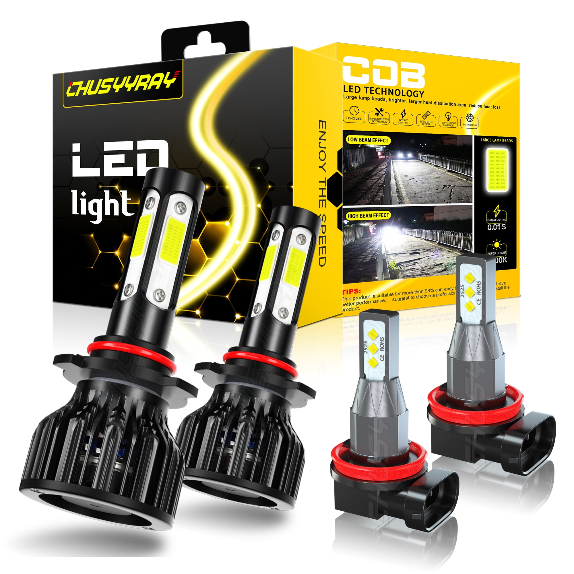 Compatible for Toyota Rav4 2016 2017 2018 LED Headlight Bulbs + Fog ...