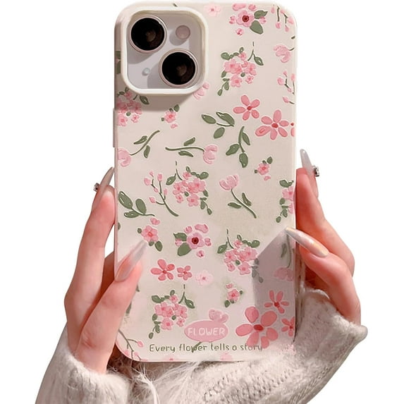 Compatible for iPhone 13/14 Case for Pink Flower Cute Aesthetic Design ...