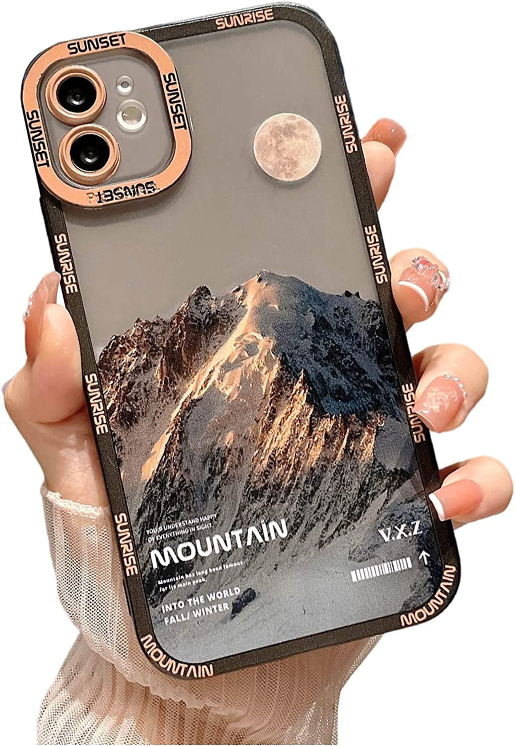 Compatible for iPhone 11 Case, Cute Snow Mountain Moon Night Lovely Case, Soft TPU Shockproof ...