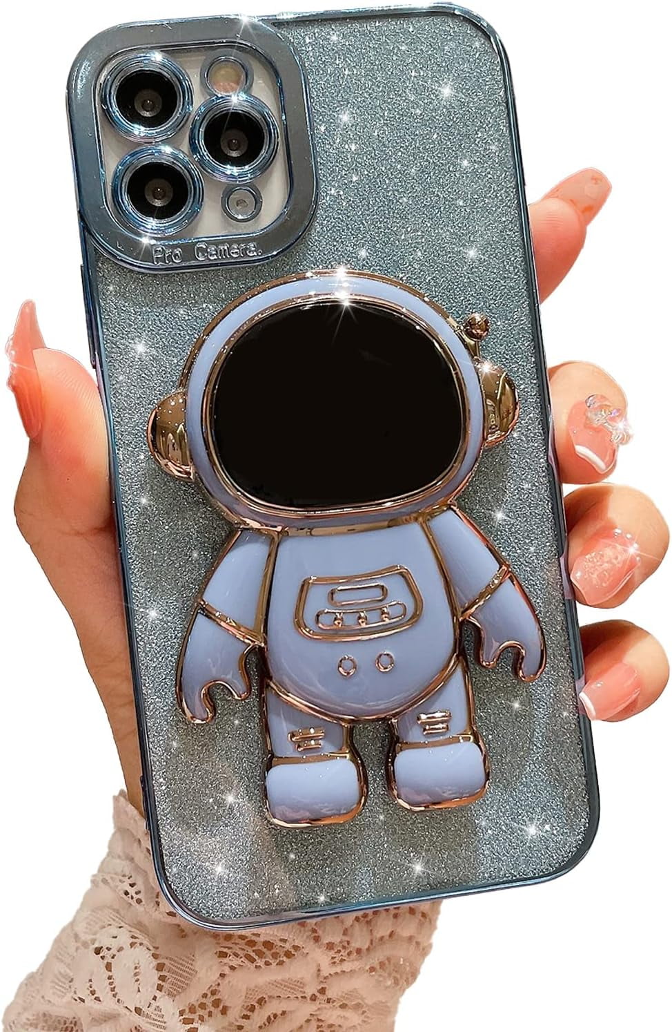 Compatible for iPhone 11 Pro 5.8 Inch Bling Plating Astronaut Hidden ...