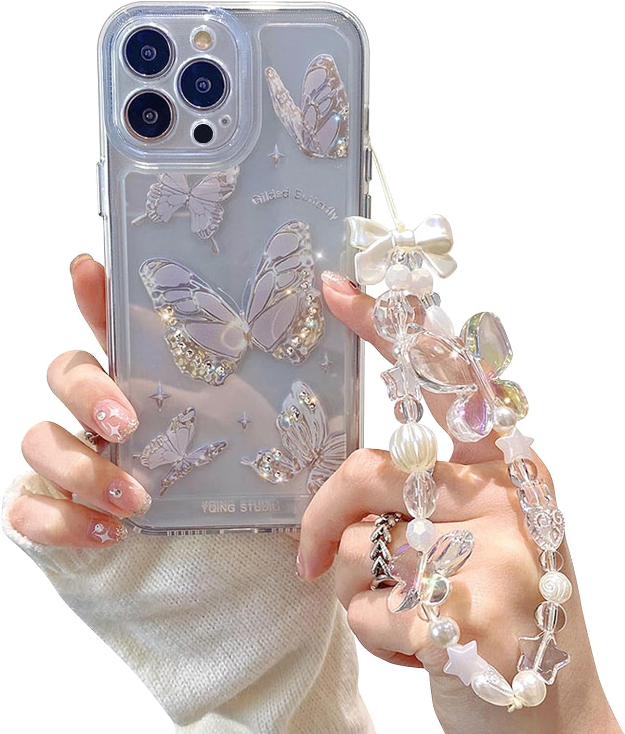 Compatible for iPhone 11 Pro Case Cute Butterfly Pattern Clear Design ...