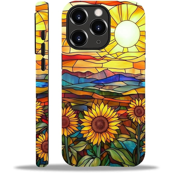 Compatible with iPhone 11 Pro Case, Sunflower Field Sunset Stained ...