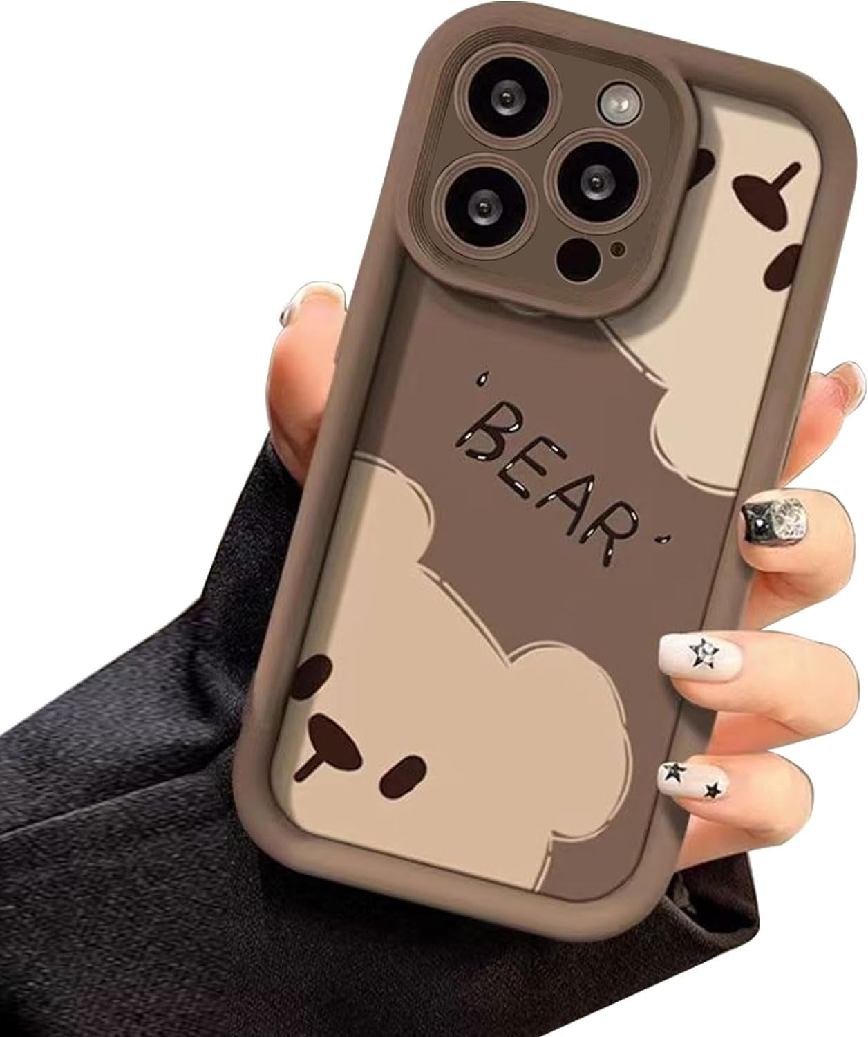 Compatible with iPhone 11 Pro Max Case, Cute Bear Pattern Soft Gel Rubber TPU Case, Full Camera ...