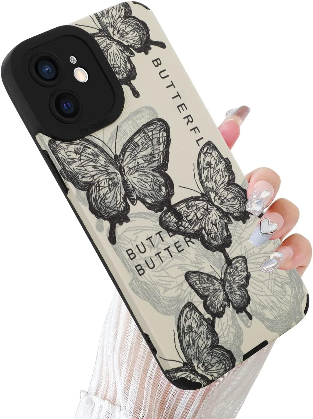 Compatible with iPhone 12 6.1 Inch 2020 White Silicone Butterfly Case ...