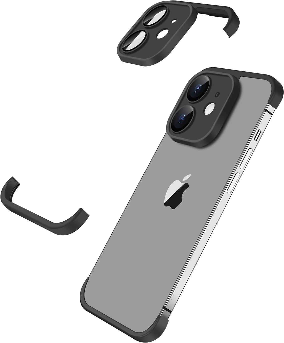 Compatible with iPhone 12 Case Borderless Design Camera Lens Protection ...