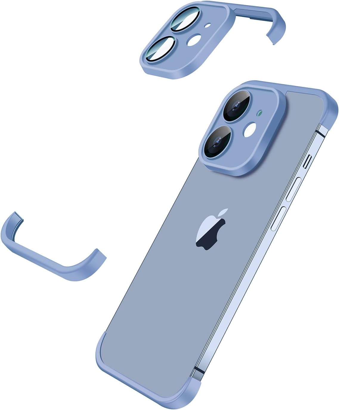 Compatible with iPhone 12 Case Borderless Design Camera Lens Protection ...